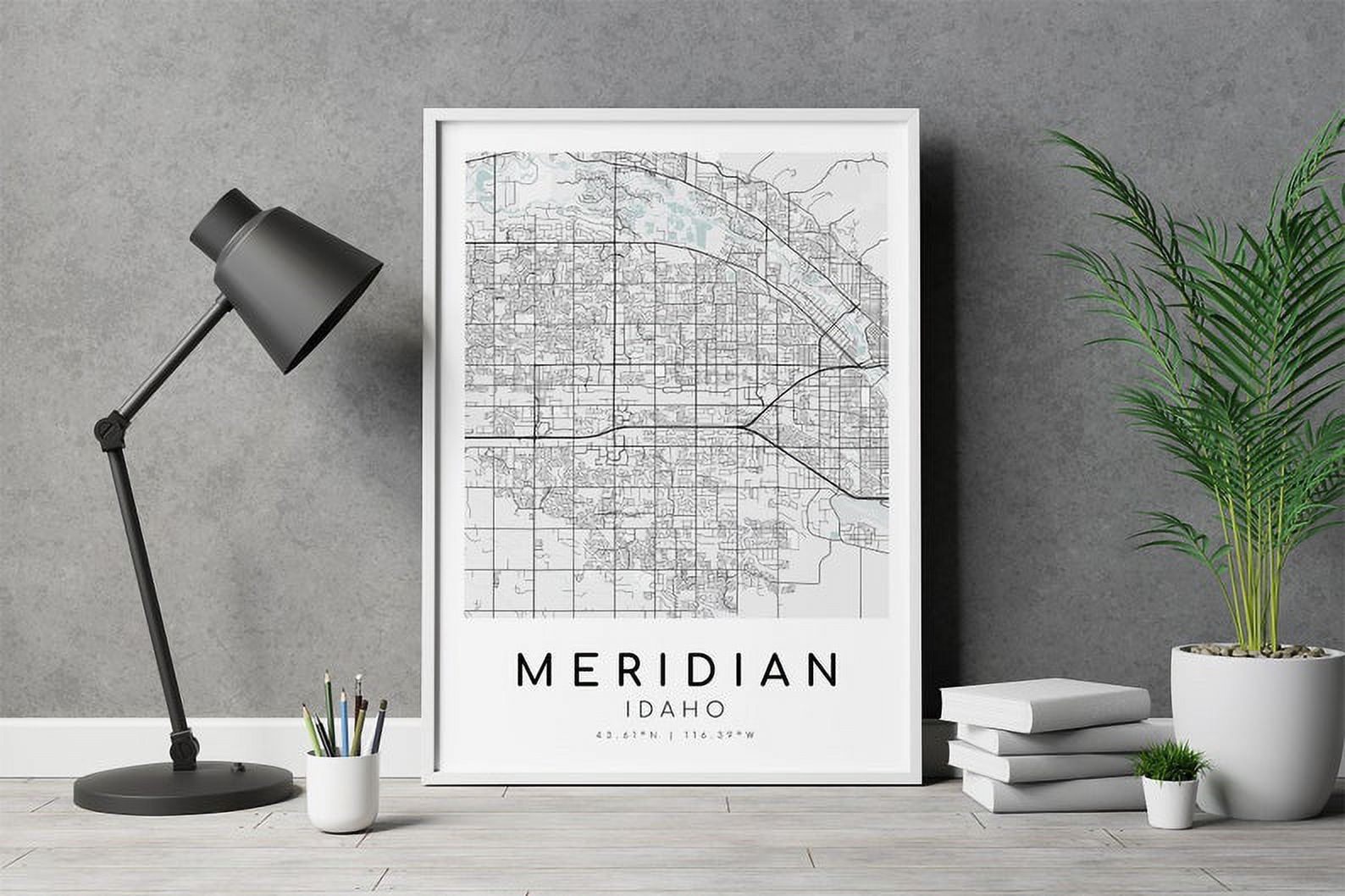 POSTER MERIDIAN Idaho ID USA Map Print, minimalist art, gifts for her ...