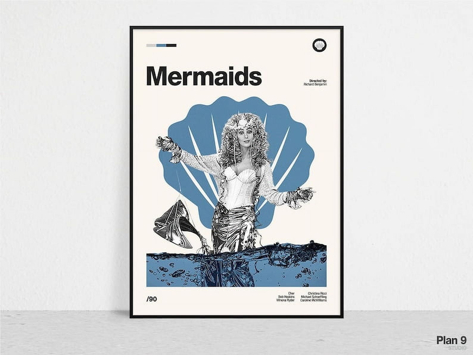POSTER MERMAIDS - Retro Movie Print | Modern Vintage | Mid Century ...
