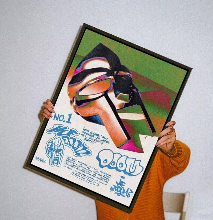 POSTER MF Doom Poster, Retro Wall Art, Music Rap Album Cover Prints ...