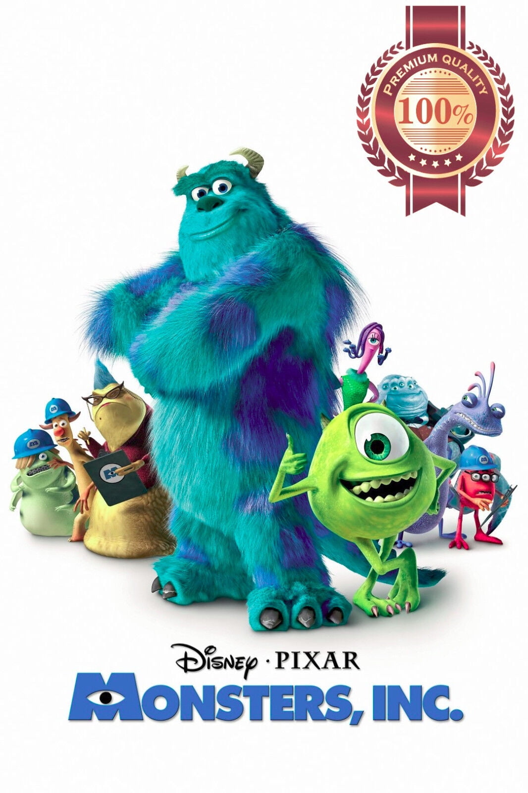 POSTER MONSTERS INC SULLY MIKE CHARACTERS PIXAR FILM MOVIE ART PRINT ...