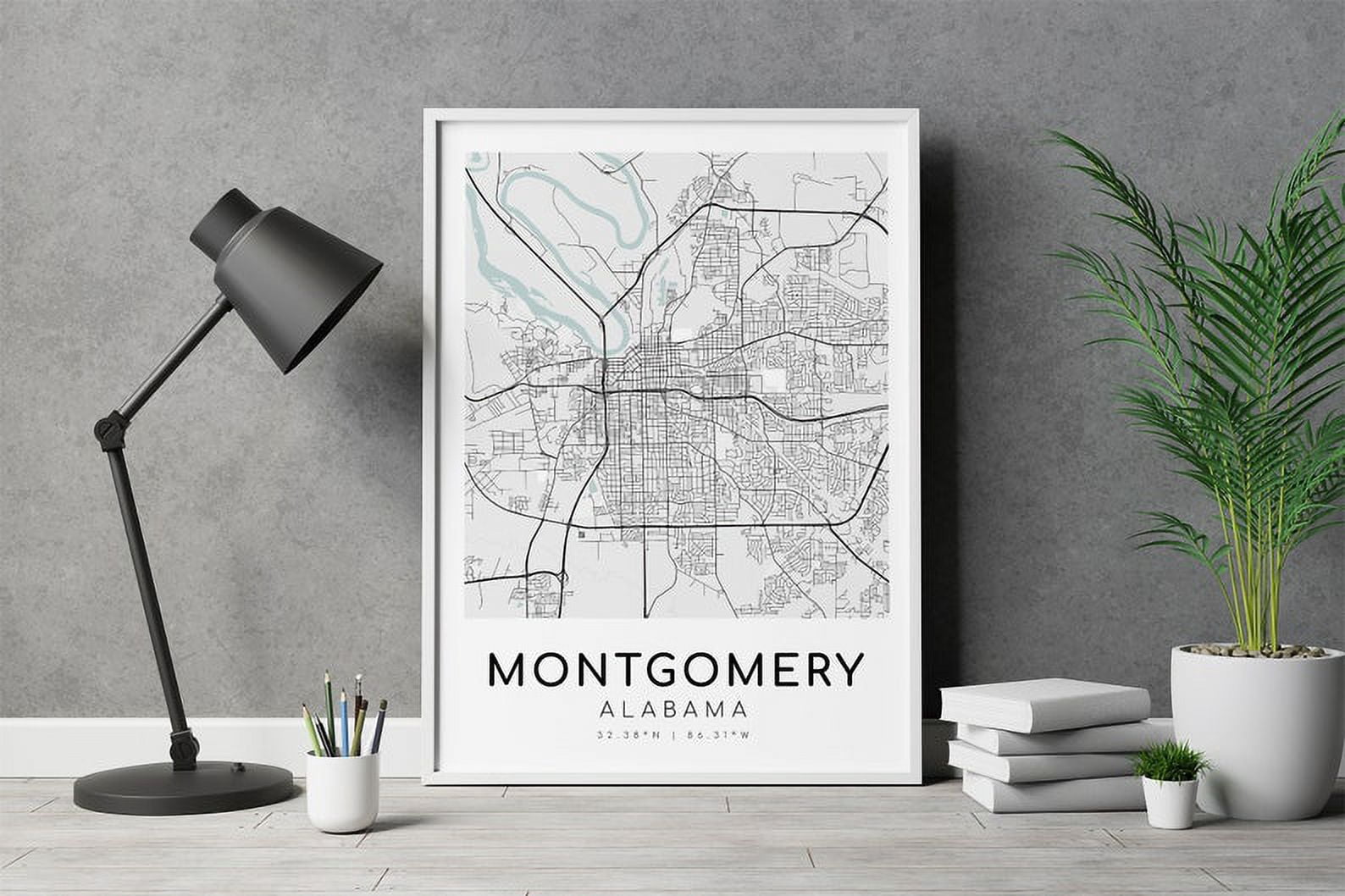 POSTER MONTGOMERY City Map, Minimalist Map, Alabama AL Map Print, City ...