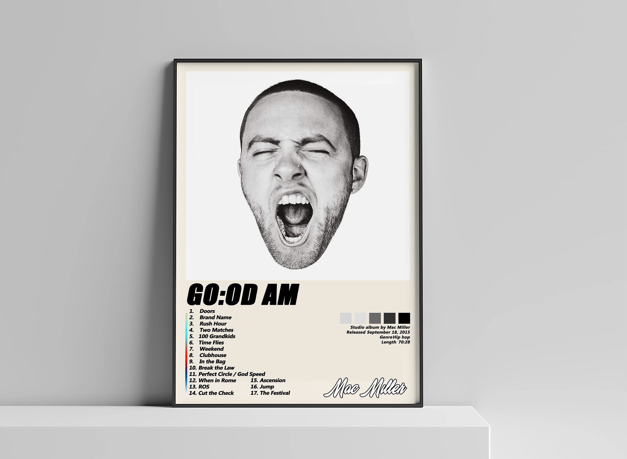 POSTER Mac Miller - GO:OD AM Album Cover Poster | Wall Art Prints ...