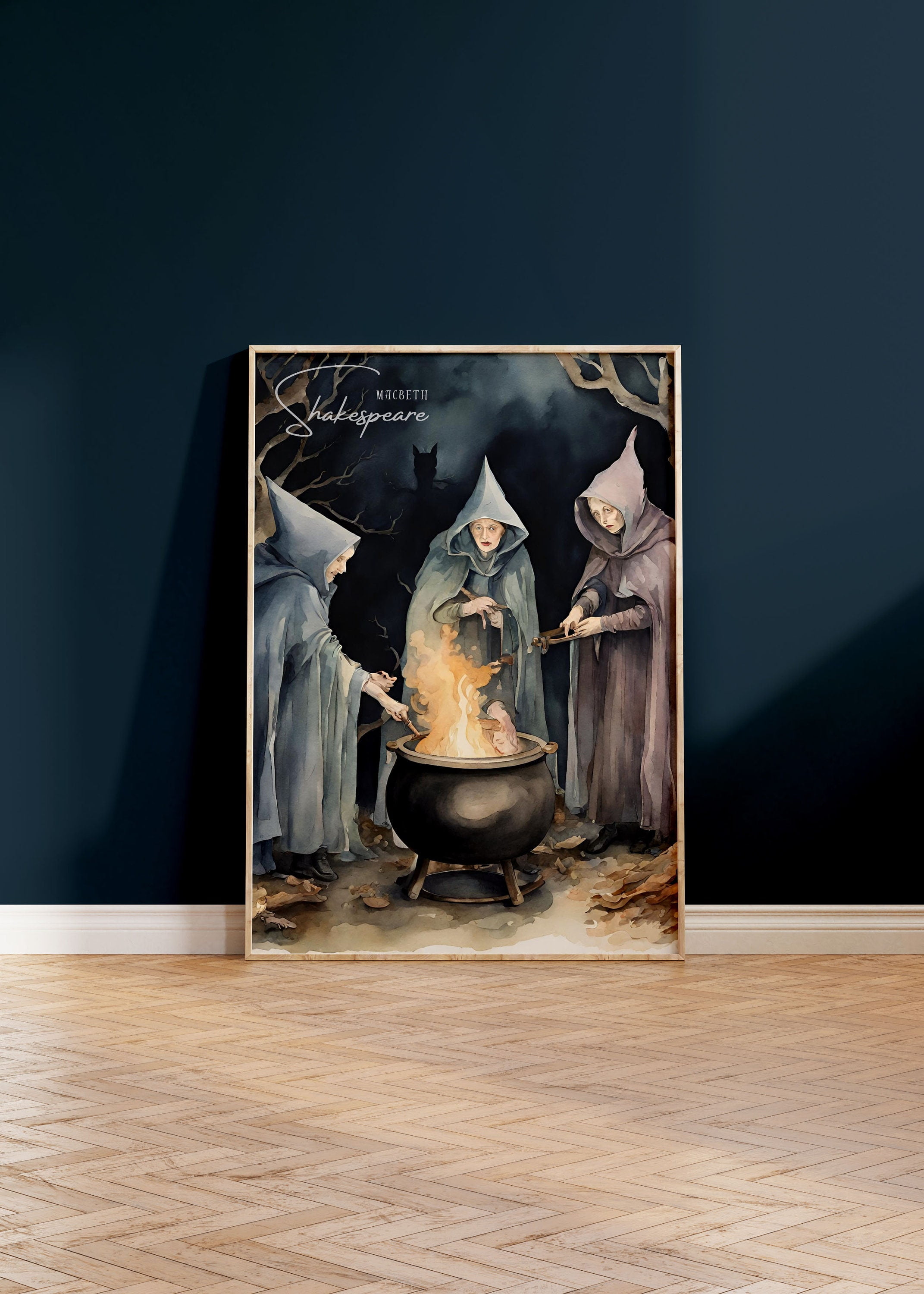 POSTER Macbeth William Shakespeare Wall Art Print| Three Witches ...
