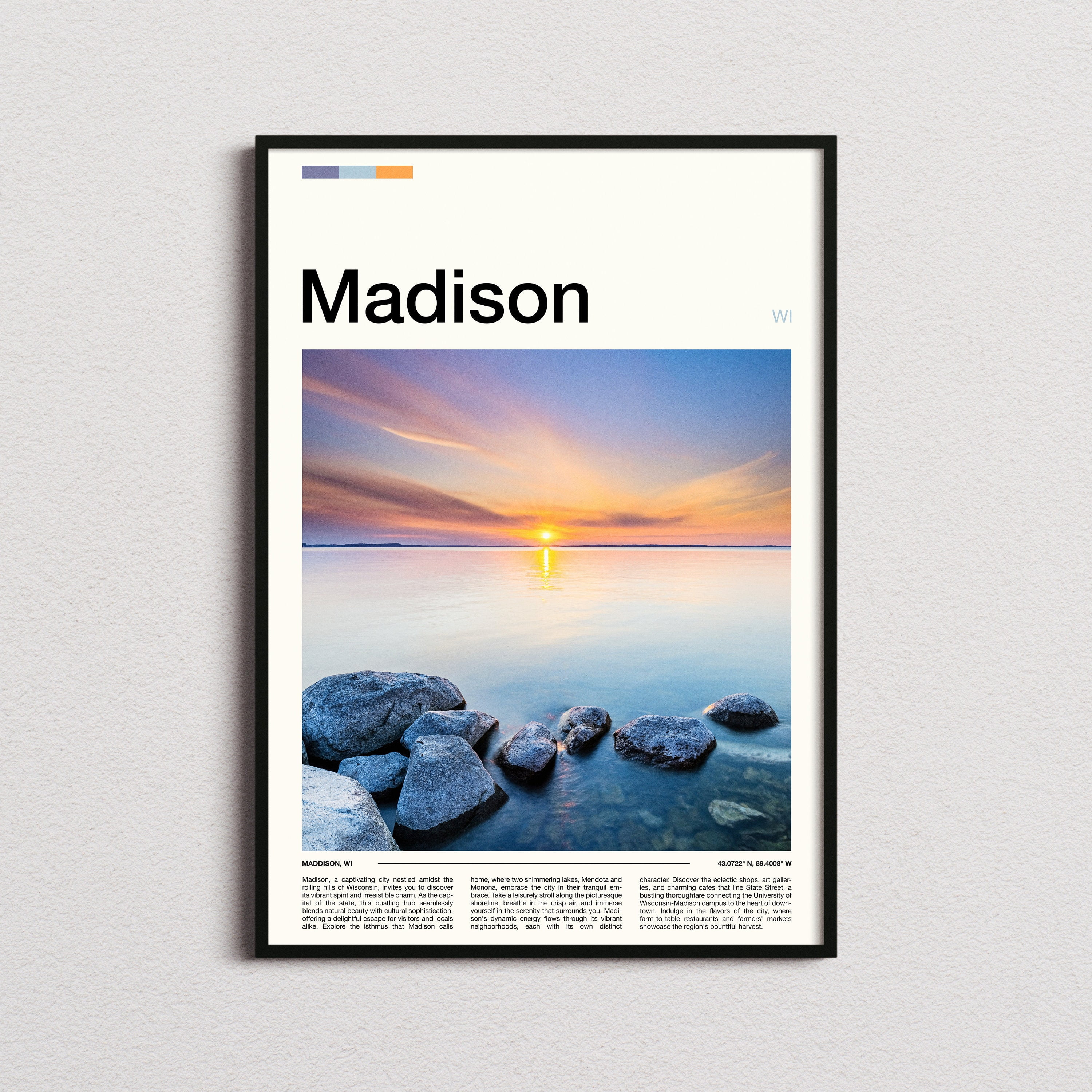 POSTER Madison Print, Madison Poster, Madison Wall Art, Wisconsin Art ...