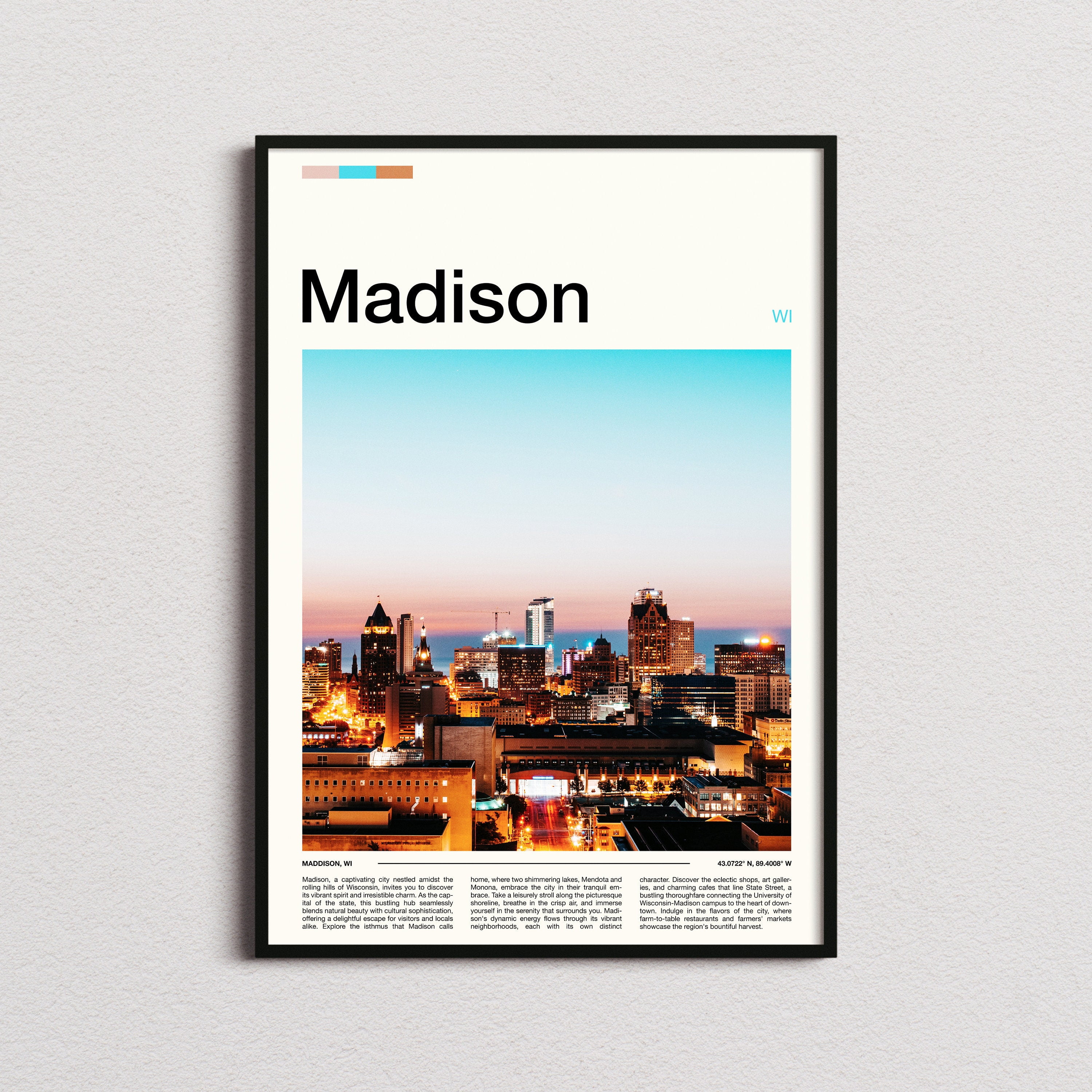 POSTER Madison Print, Madison Poster, Madison Wall Art, Wisconsin Art ...