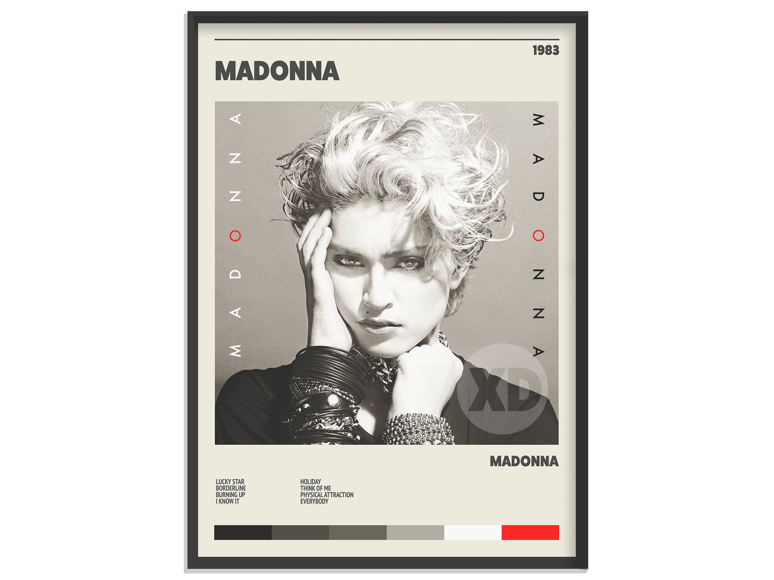 POSTER Madonna - Madonna (1983) Retro Album Print | Music Poster ...