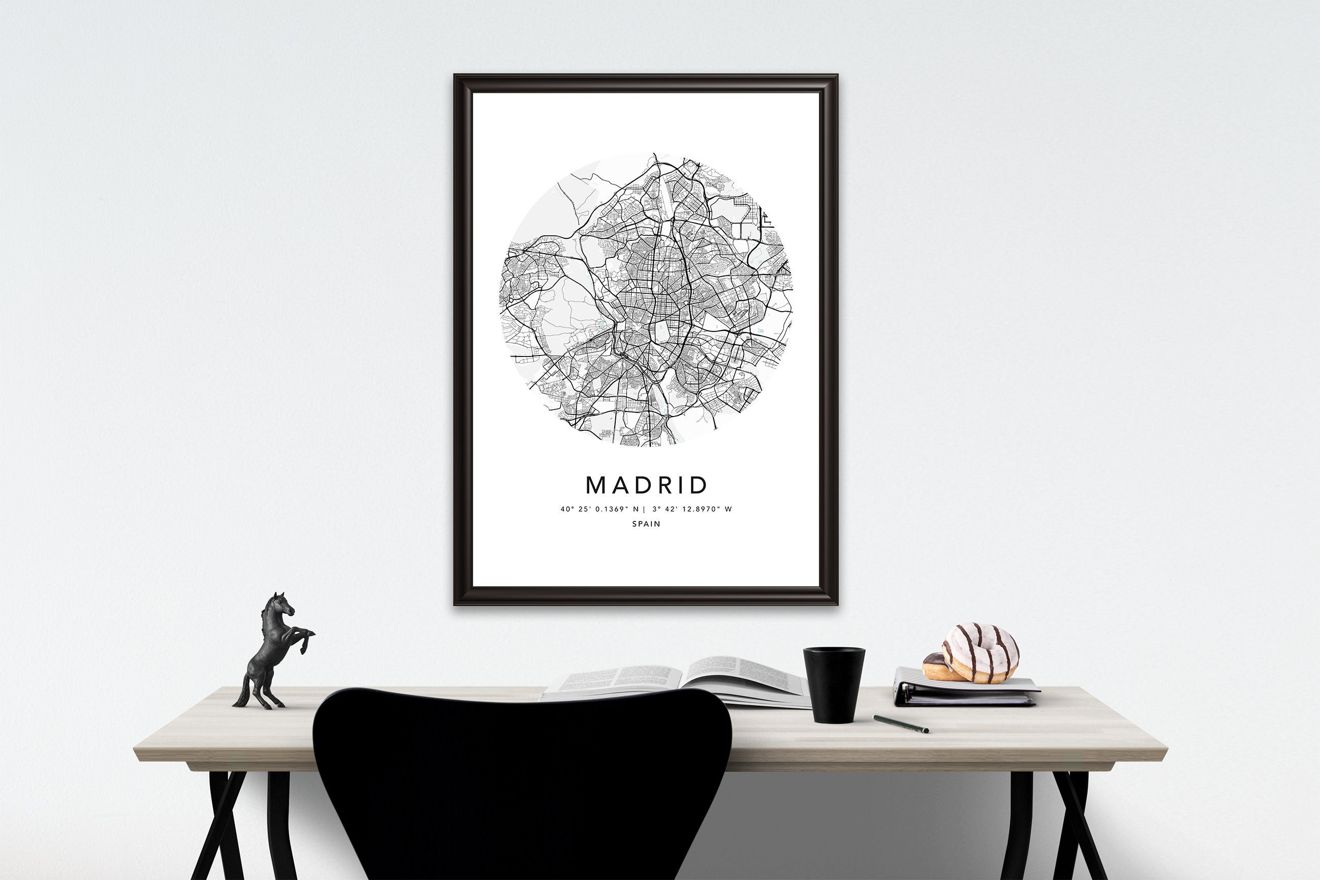 POSTER Madrid Map Print Wall Art Poster Spain Map Prints World Map Art ...