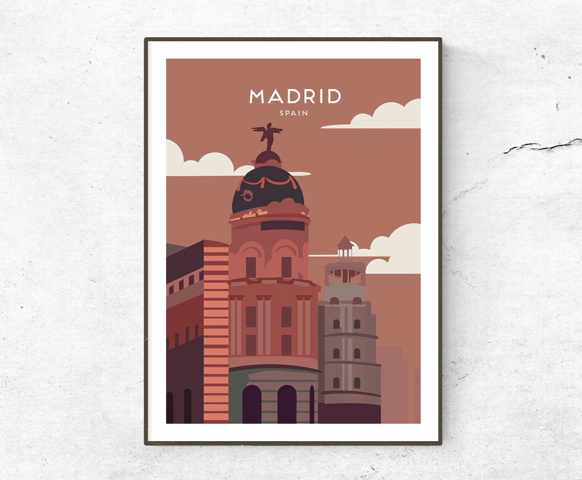POSTER Madrid Poster / Print / Spain Travel Print / Travel Poster / Metropolis Gran VÃ­a ...