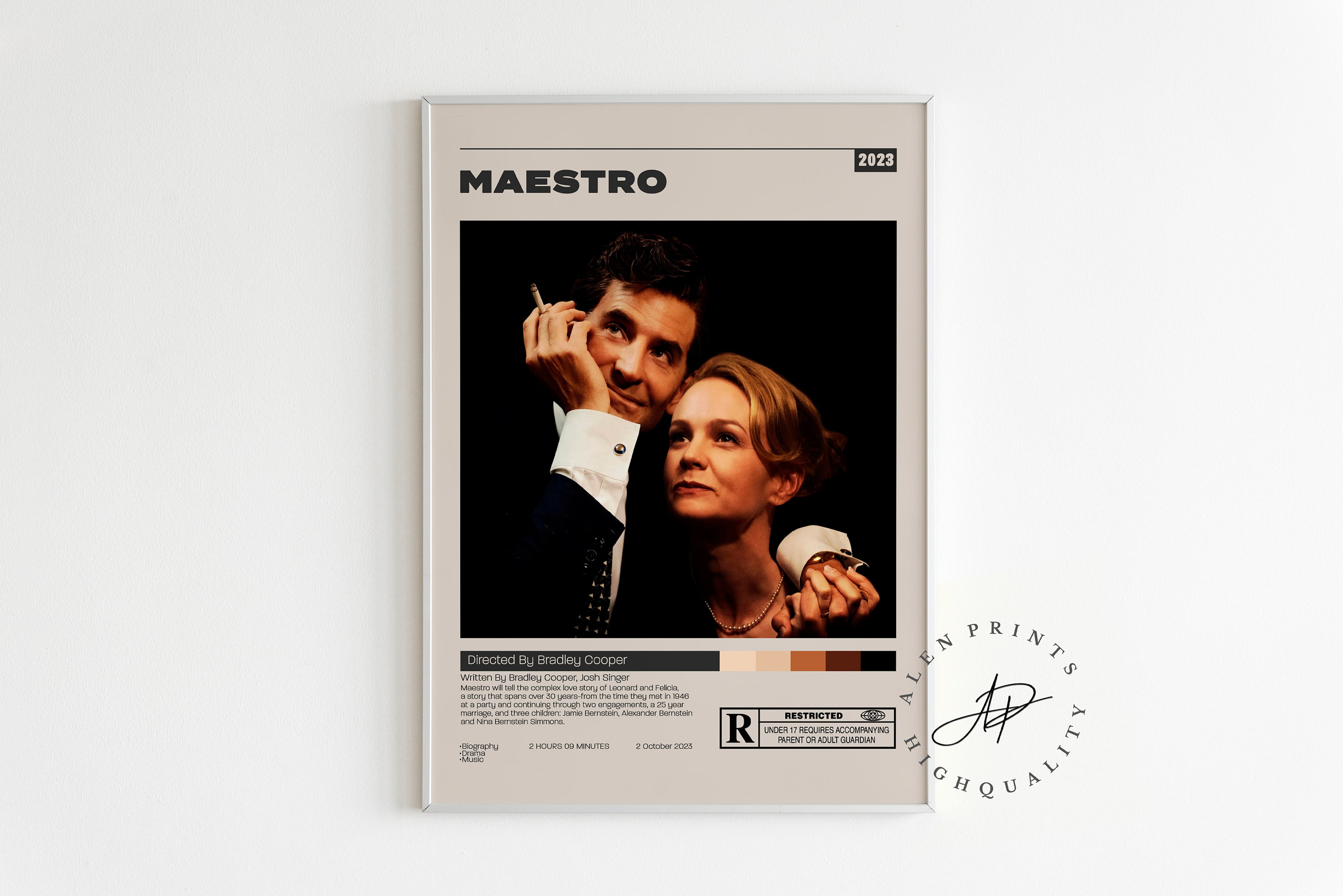 POSTER Maestro Poster, Bradley Cooper, Minimalist Movie Poster, Vintage ...