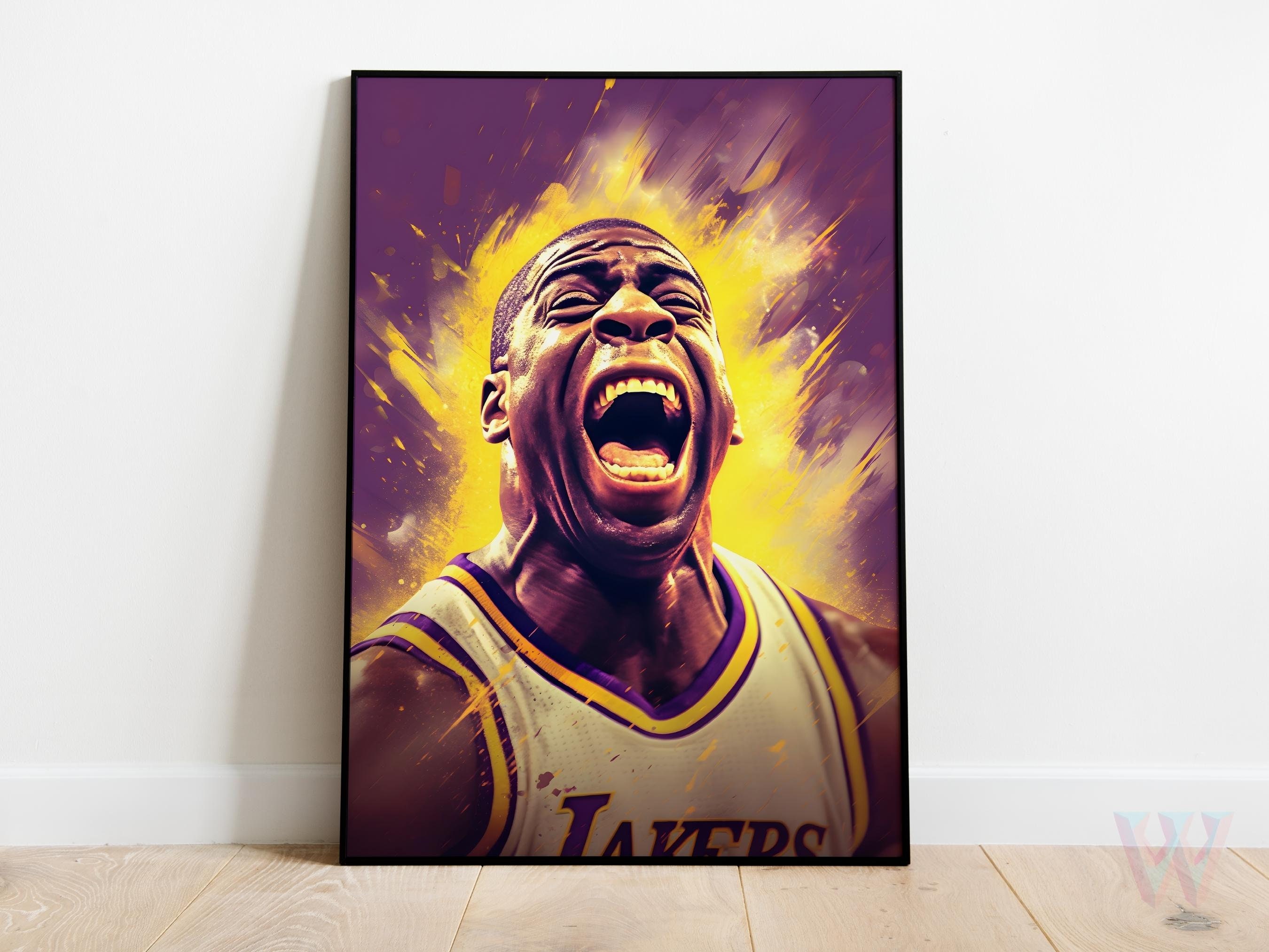 POSTER Magic Johnson Sports Illustrated Poster, LA Lakers NBA Wall Art ...