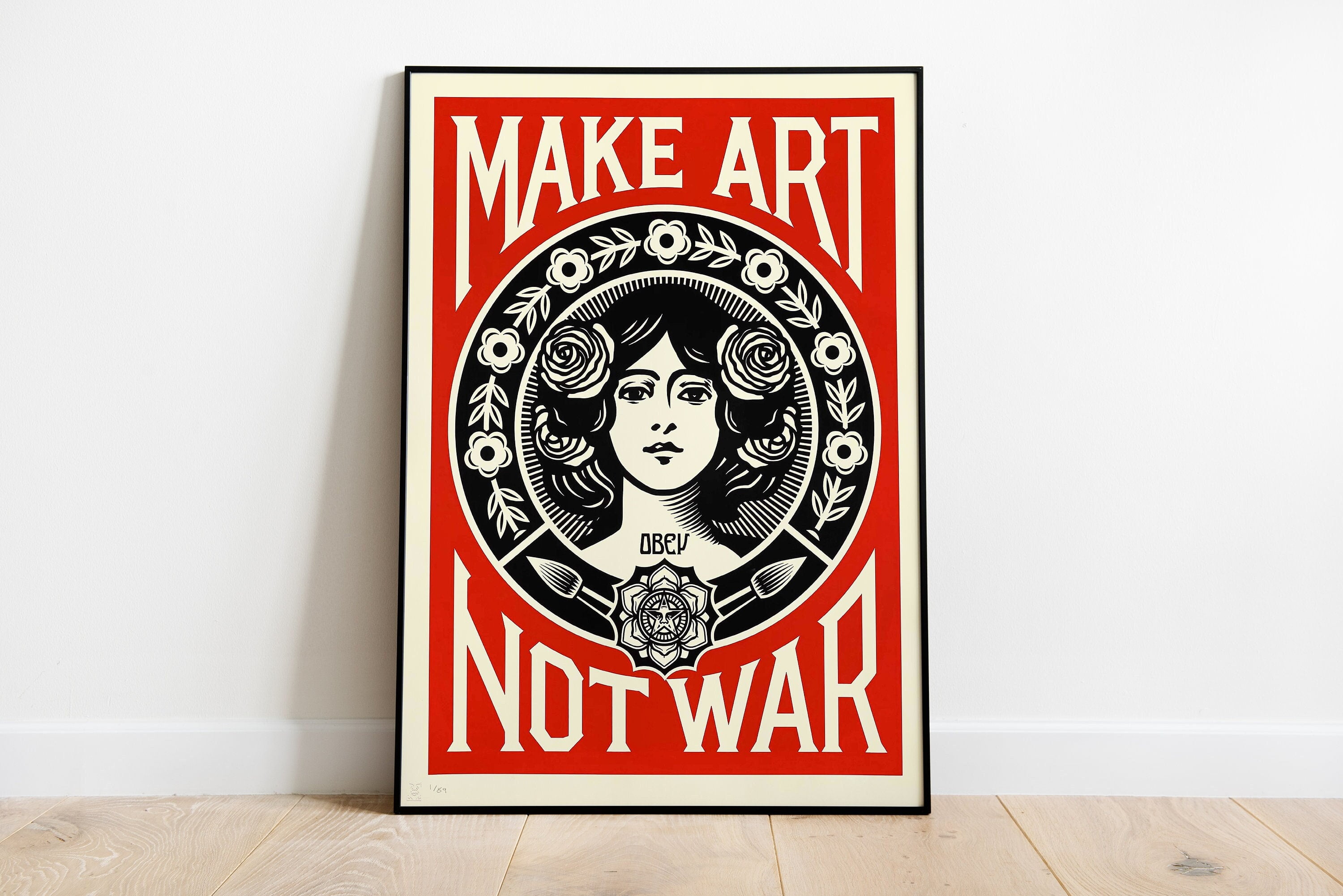 POSTER Make Art Not War Obey Poster, Peace Quote print, Red Peace ...