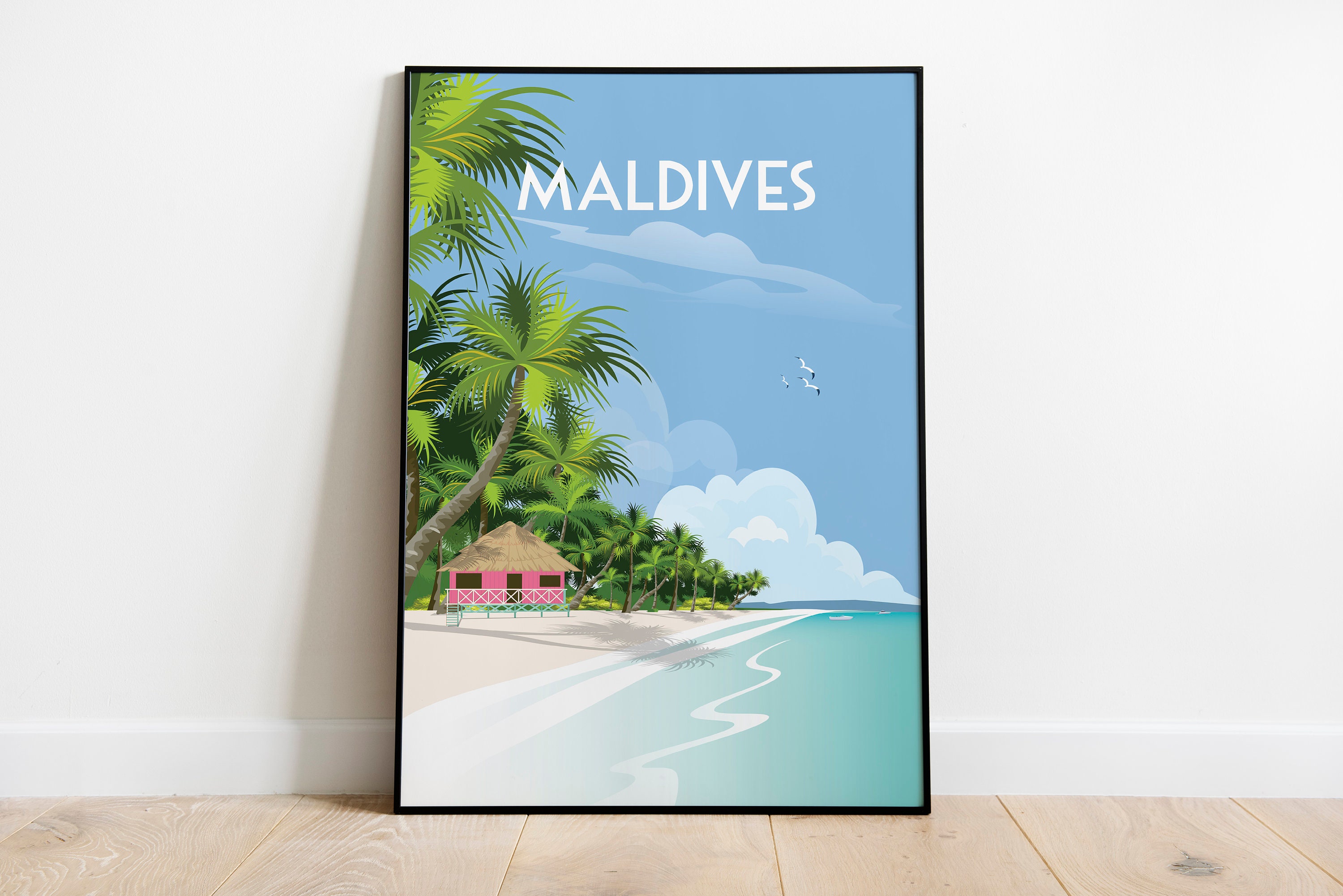 POSTER Maldives tropical travel poster -UNFRAMED - Walmart.com