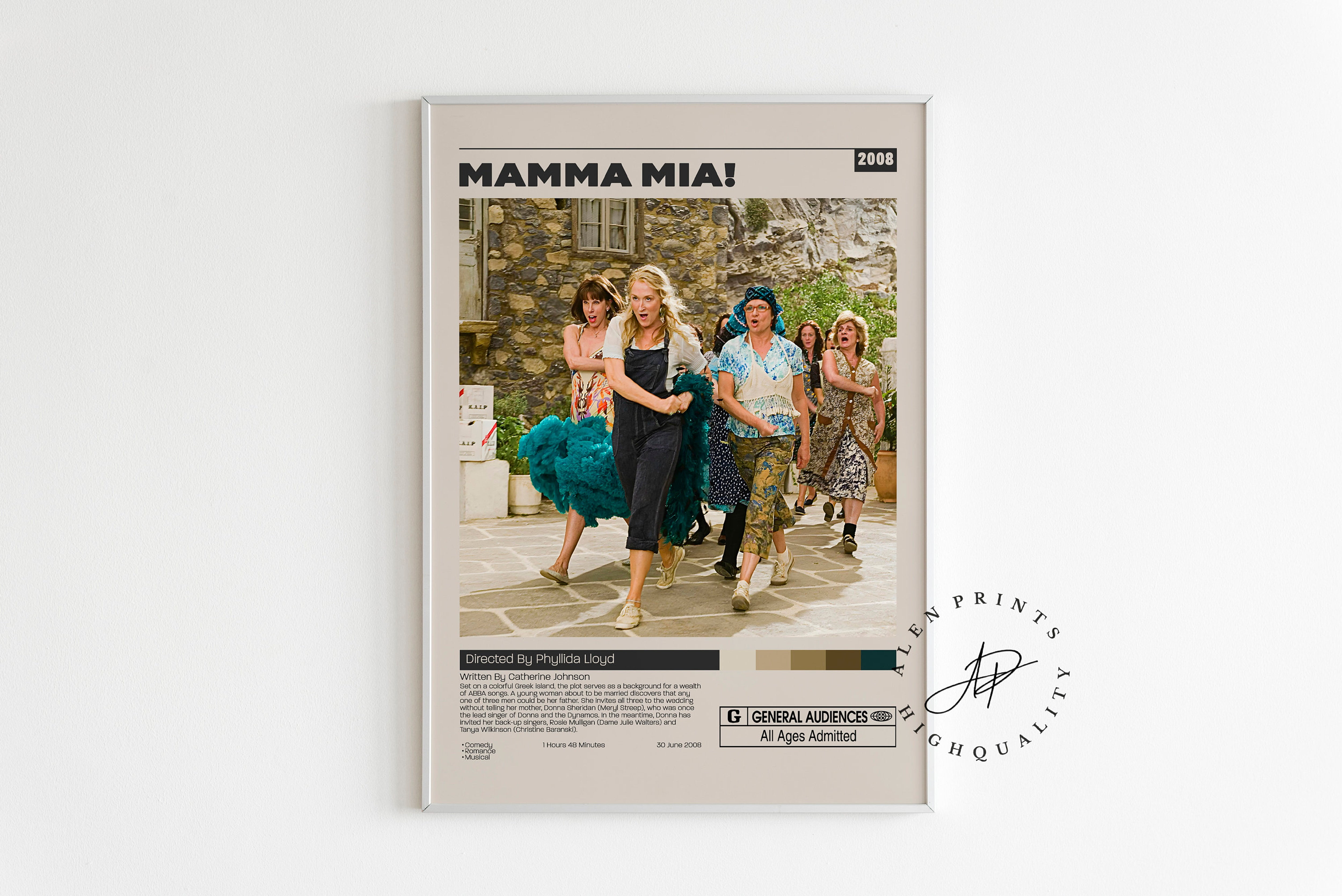 POSTER Mamma Mia! Poster, Phyllida Lloyd, Minimalist Movie Poster ...