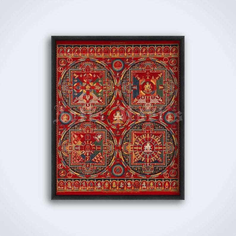POSTER Mandalas of the Vajravali Cycle - vintage Tibetan art, Buddhism ...