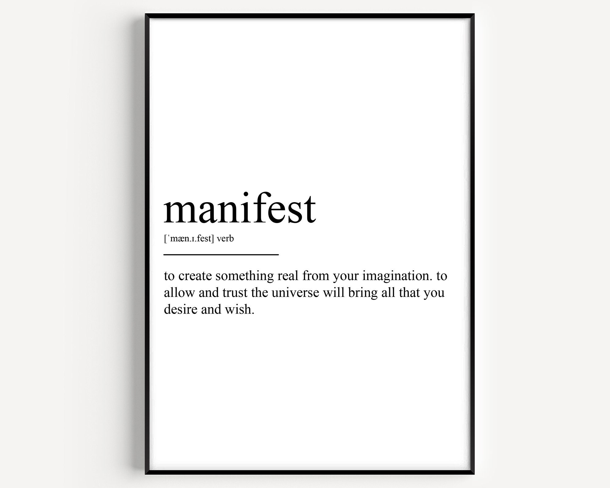 POSTER Manifest Definition Print-UNFRAMED - Walmart.com