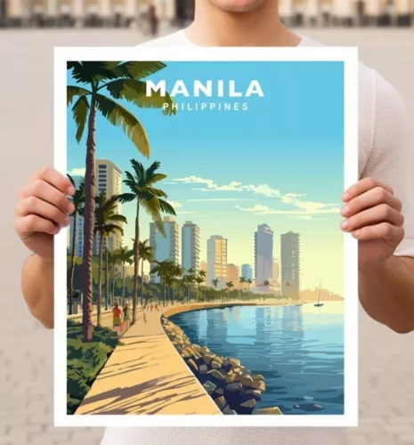 POSTER Manila Philippines Travel Wall Art Print UNFRAMED, 12x18 ...