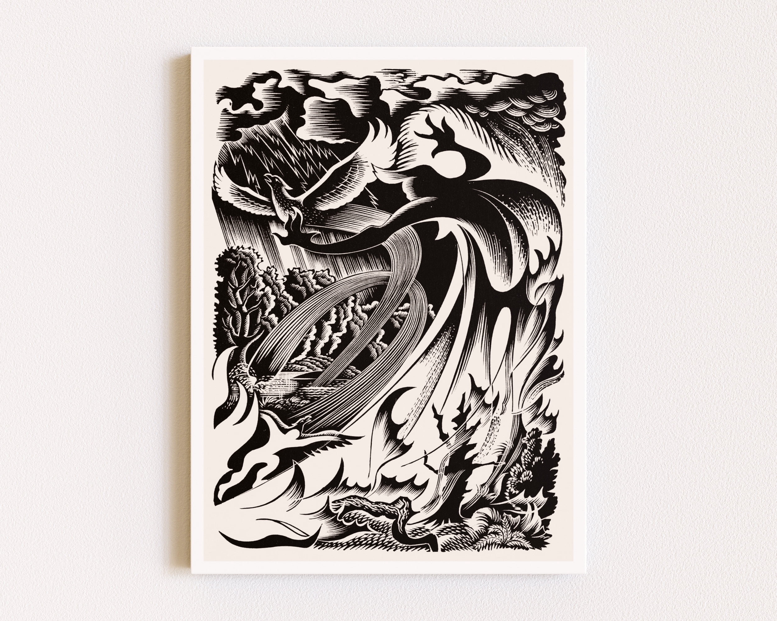 POSTER Maori Art | Black and White Art | Linocut Print | New Zealand ...