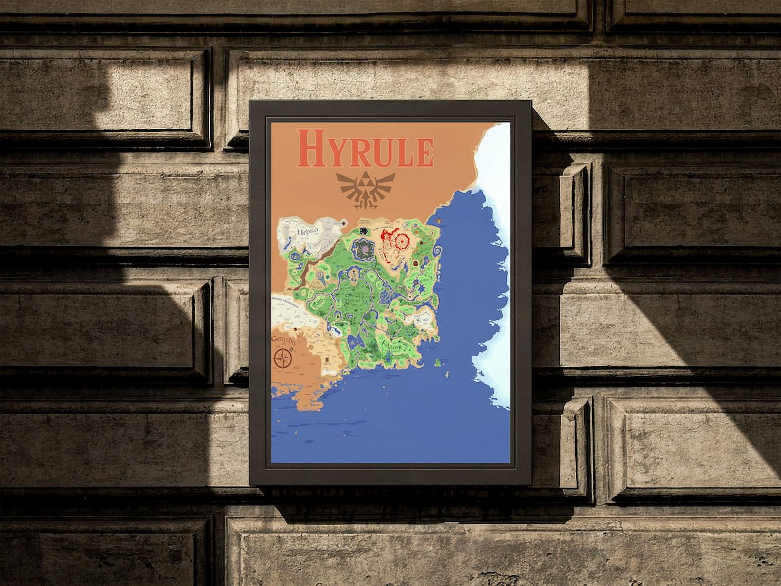 POSTER Map Of Hyrule From Legend Of Zelda, Zelda Map, Hyrule Map ...