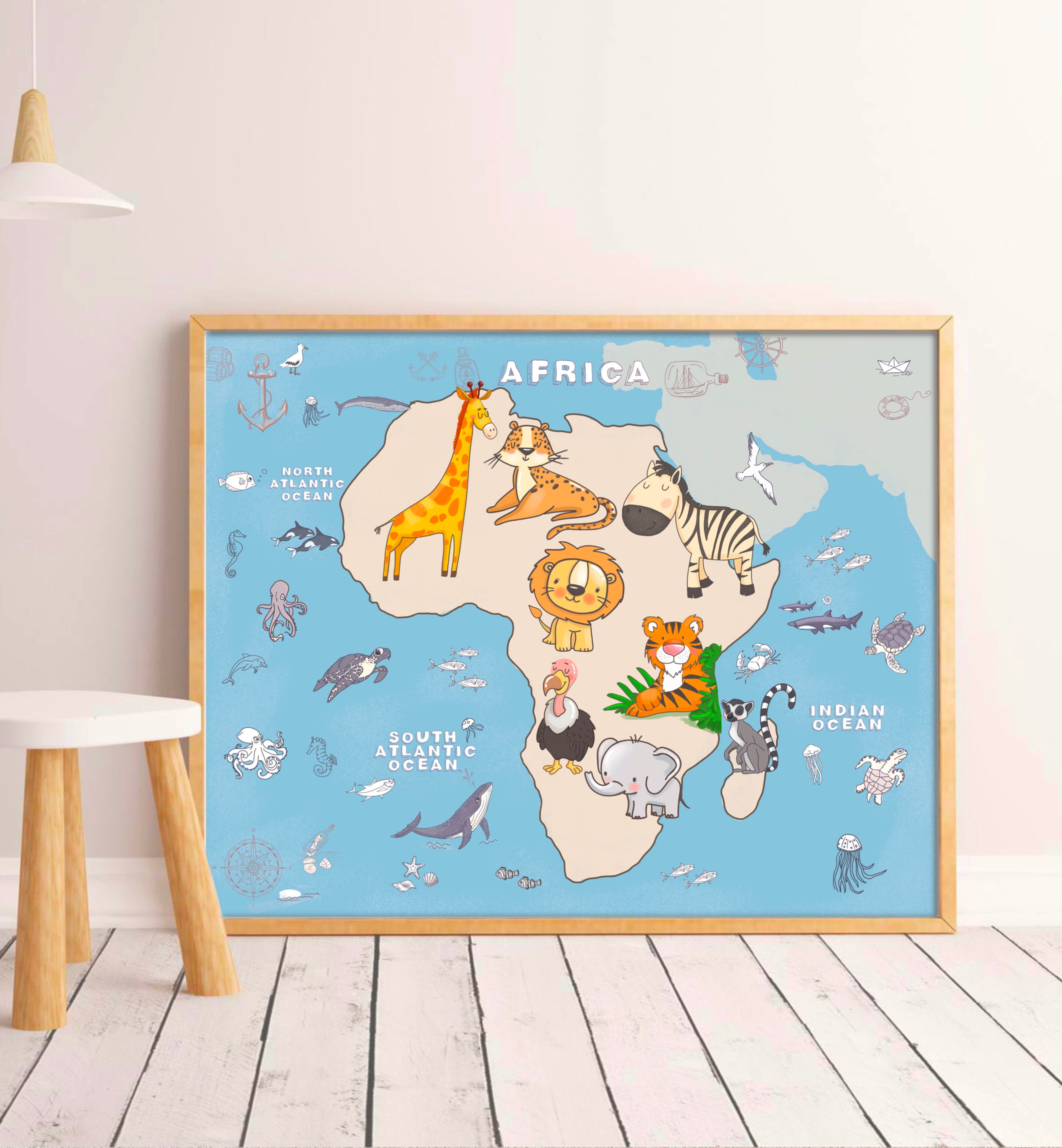 POSTER Map of Africa Classroom Posters Africa Continent Educational ...