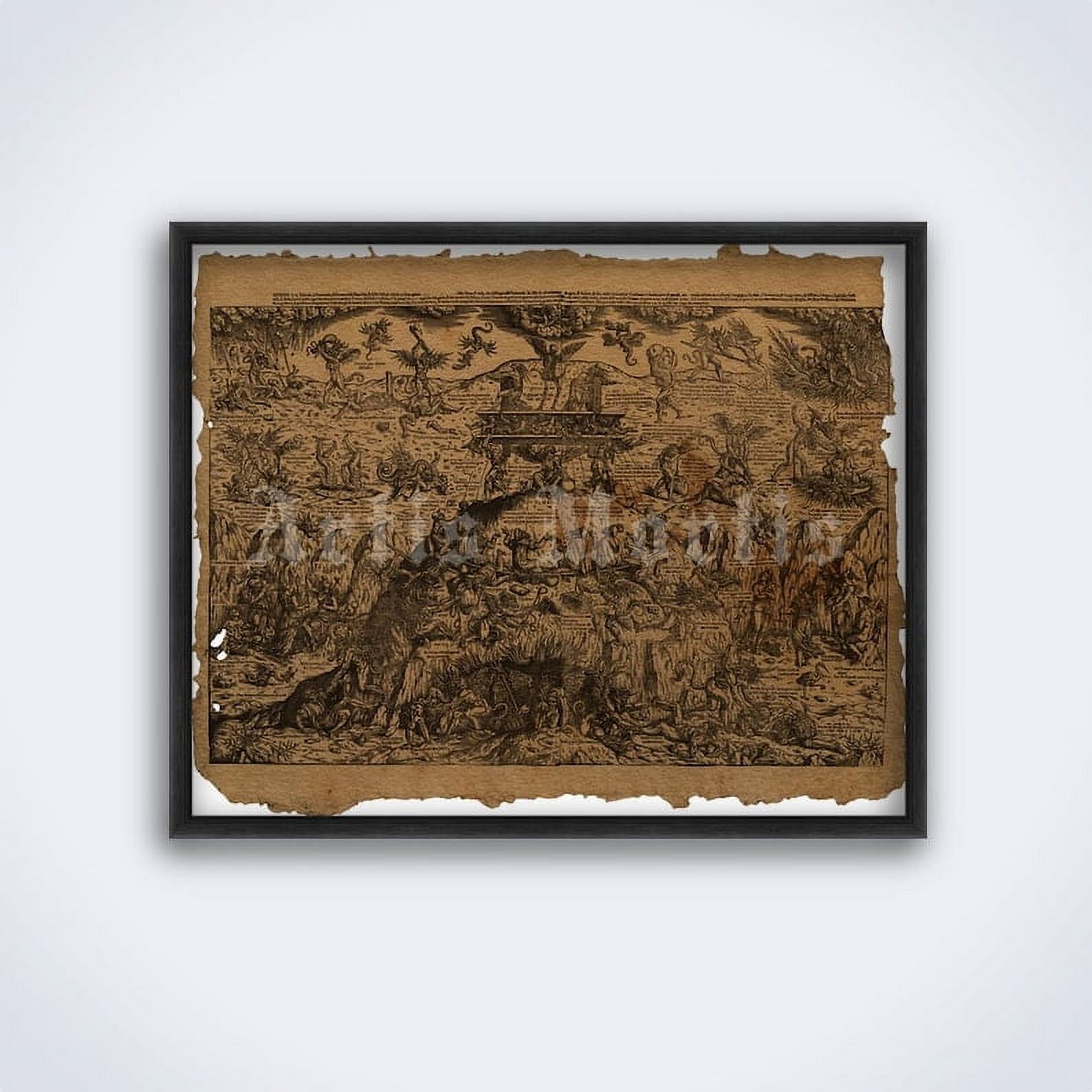 POSTER Map of Hell - Allegorical Depiction of Hell medieval, inferno ...