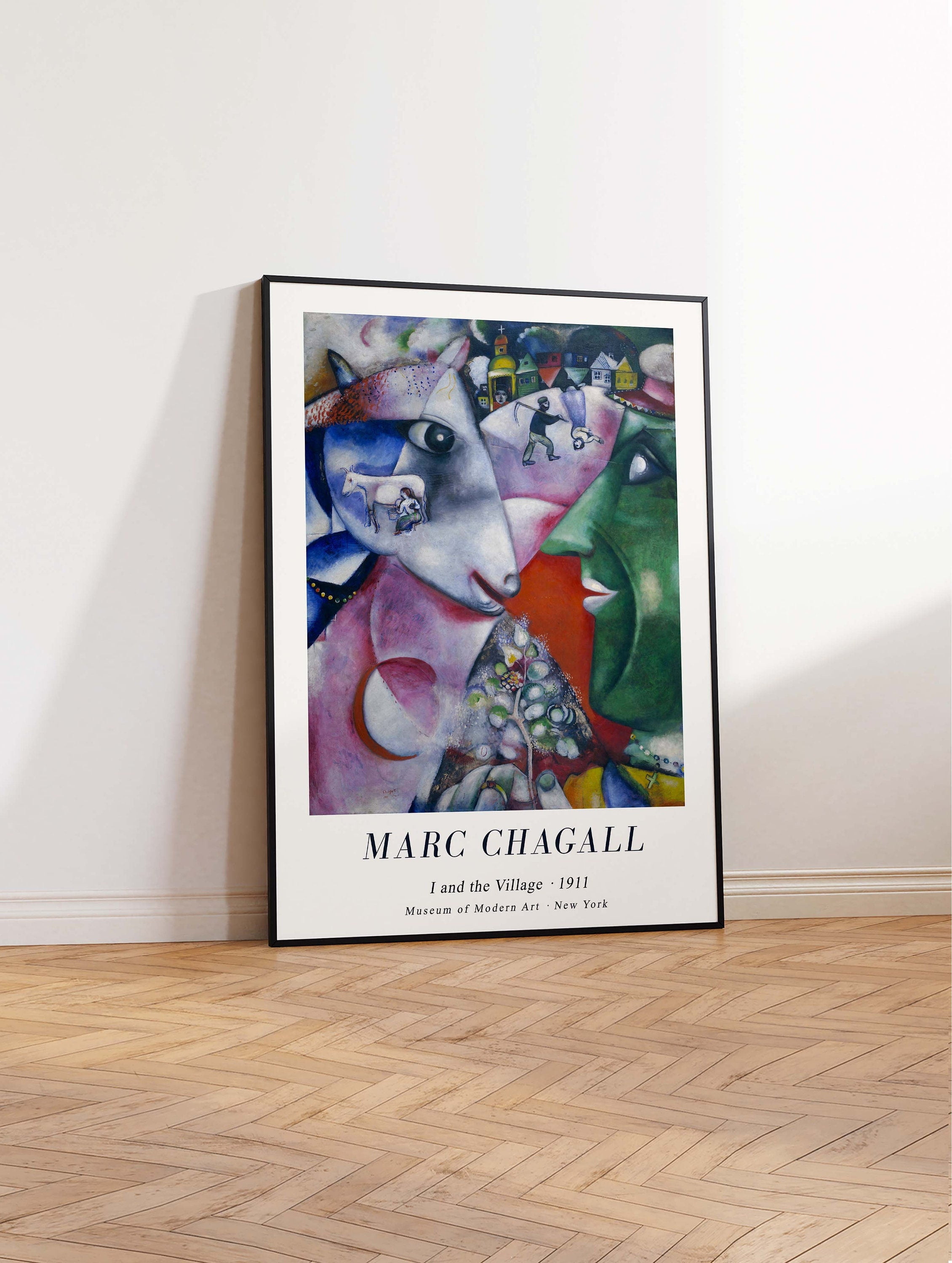 POSTER Marc Chagall Exhibition Poster, Chagall I and The Village ...