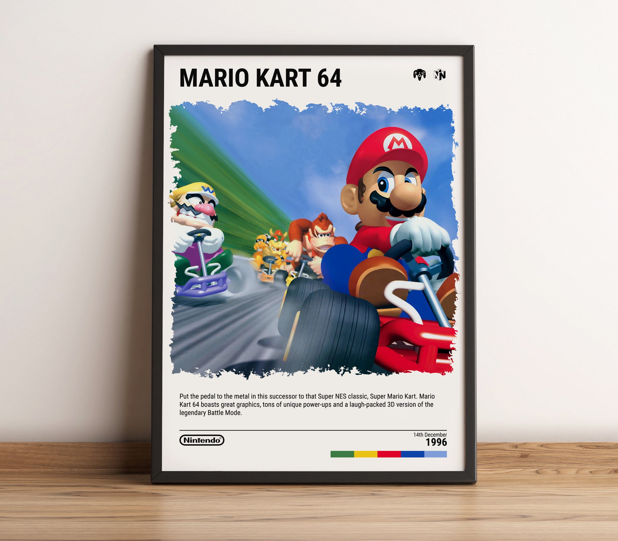 POSTER Mario Kart 64 (1996) N64 Poster - Video Game Art Print - Gaming ...