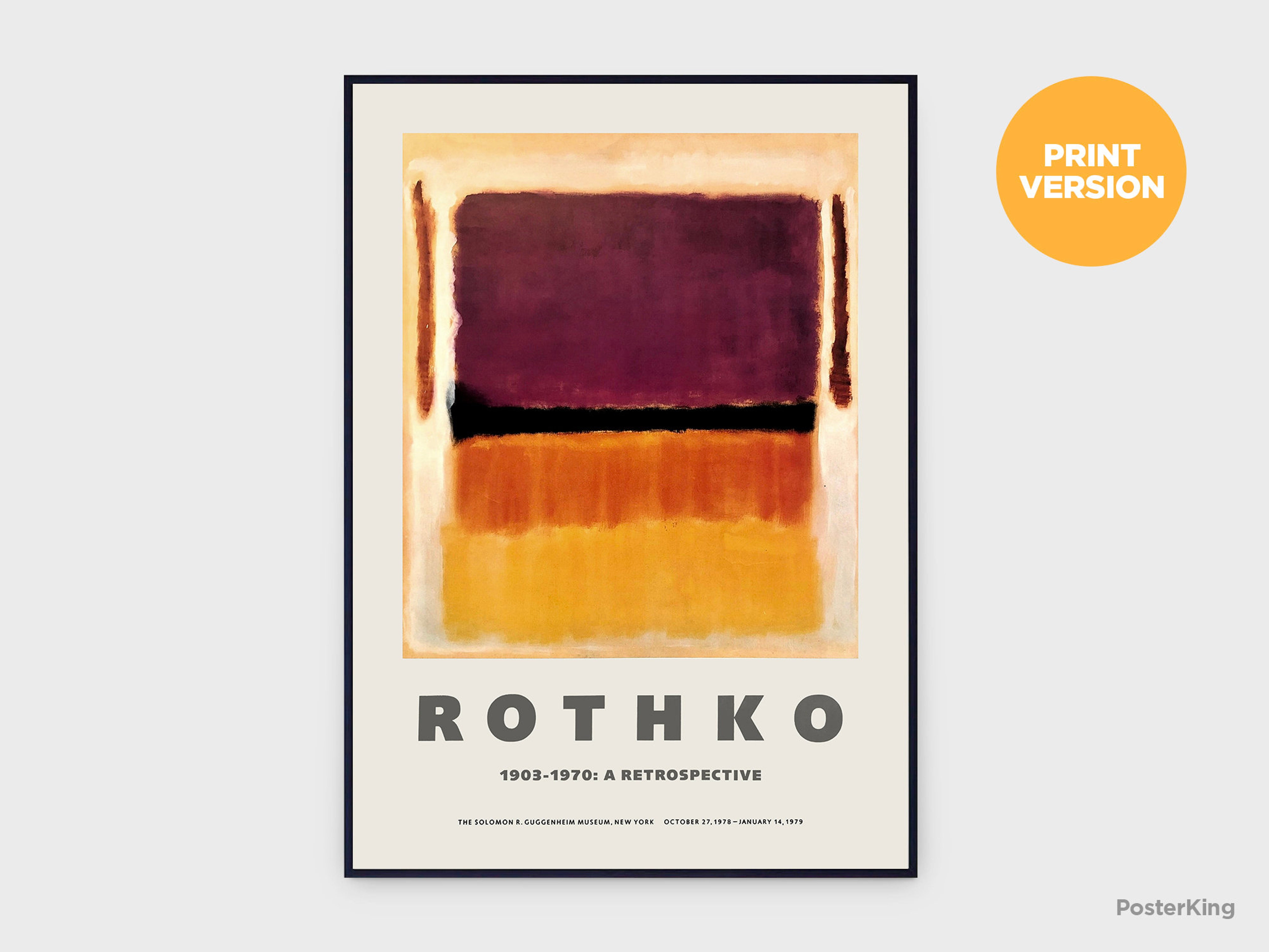 POSTER Mark Rothko Guggenheim Museum New York 1970 Exhibition Original ...