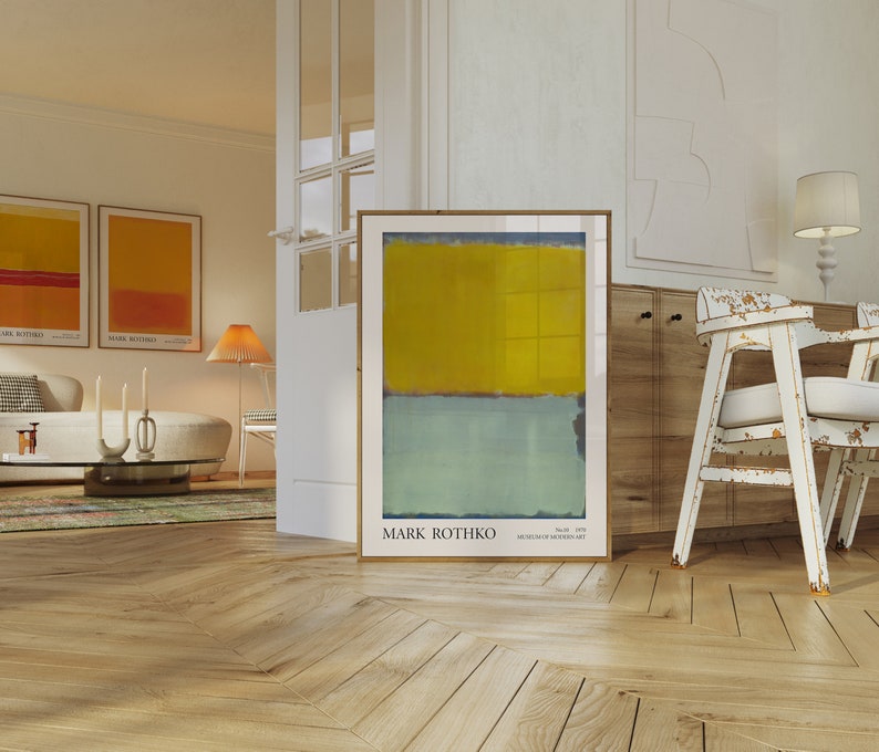 POSTER Mark Rothko Print, Exhibition Poster, Green - Yellow, Abstract ...