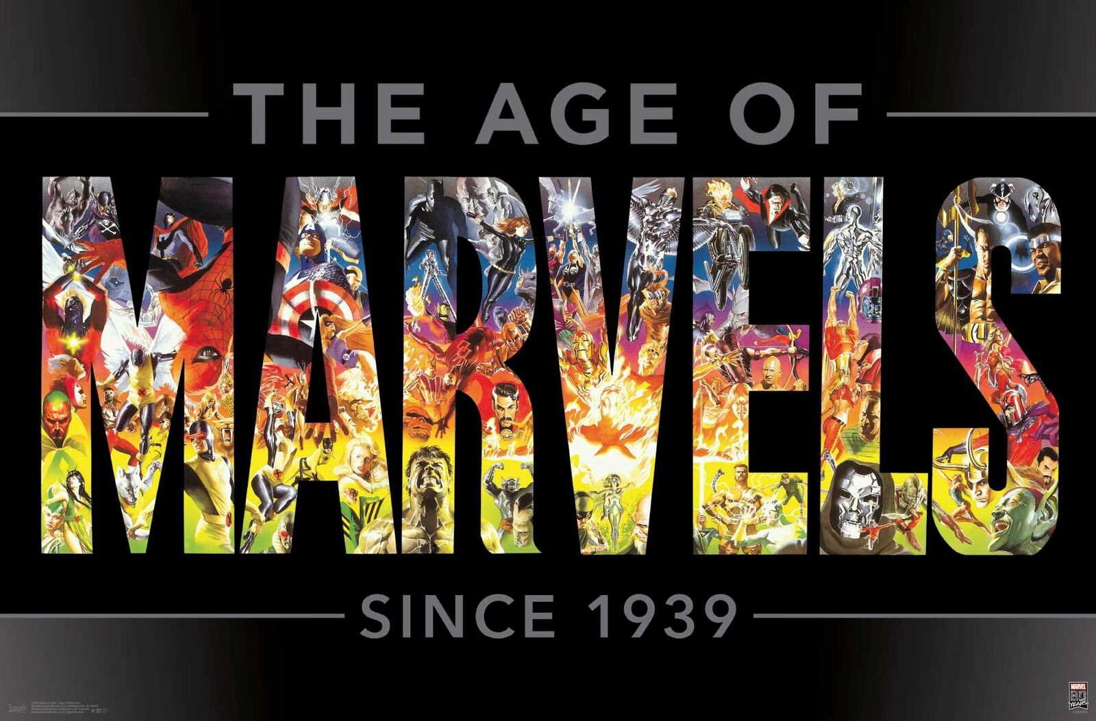 POSTER Marvel Comics - Marvel 80th Anniversary - Age of Marvels Poster ...