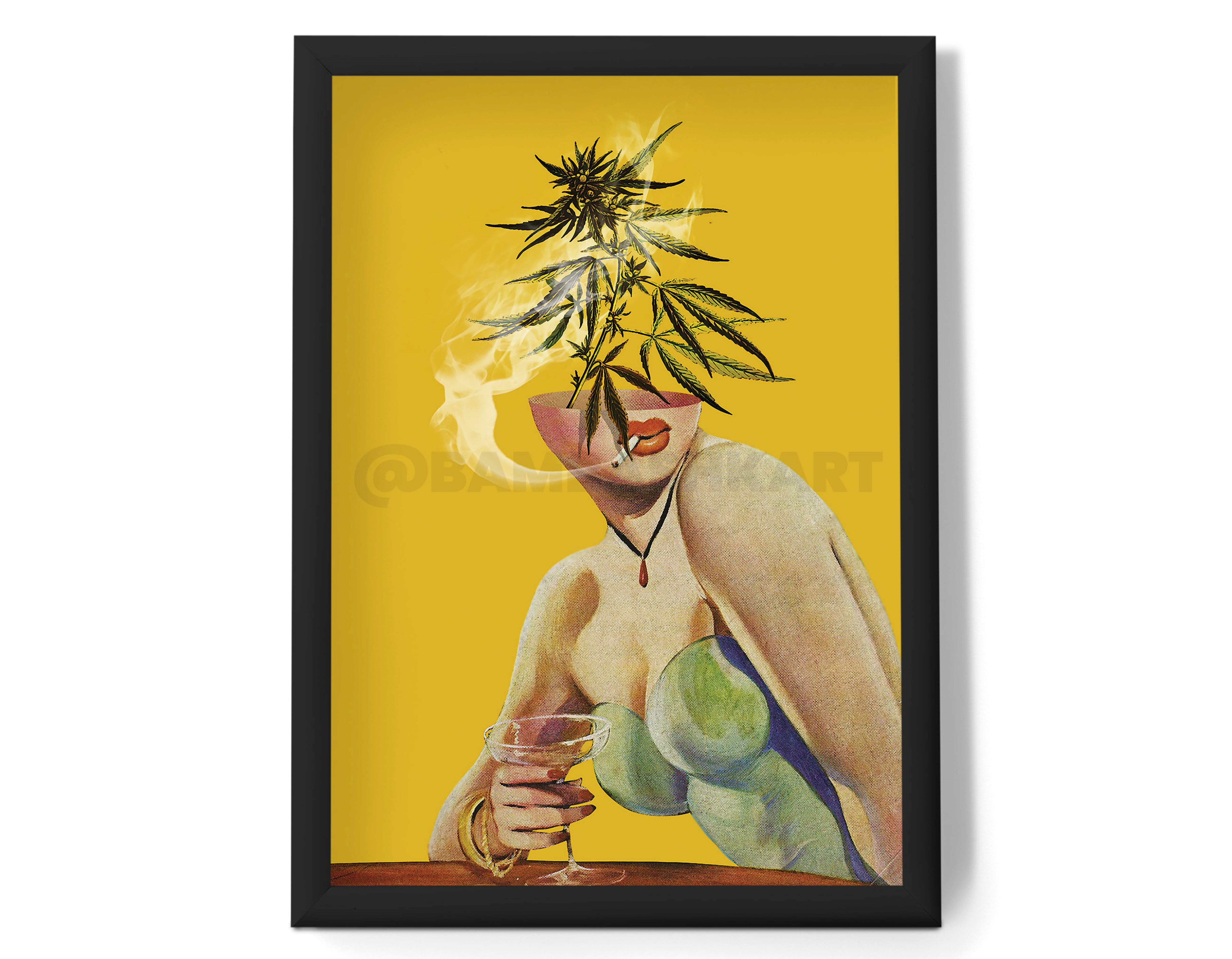 POSTER Mary Jane (Weed Art, Weed Poster, Marijuana Art, Collage Art, Trippy Wall Art, Weed ...