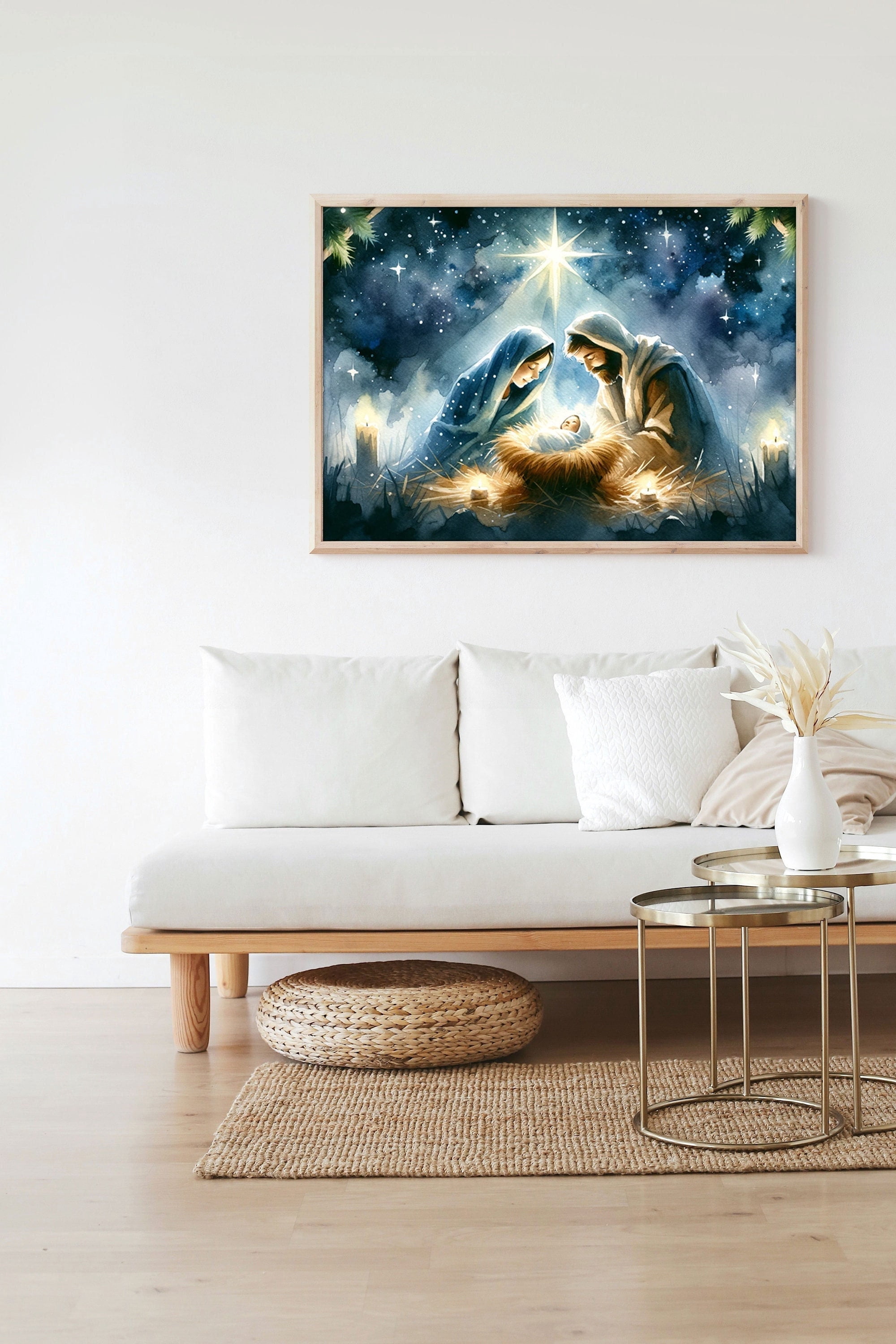 POSTER Mary & Joseph Birth of Jesus Christ Print Christian Spiritual ...