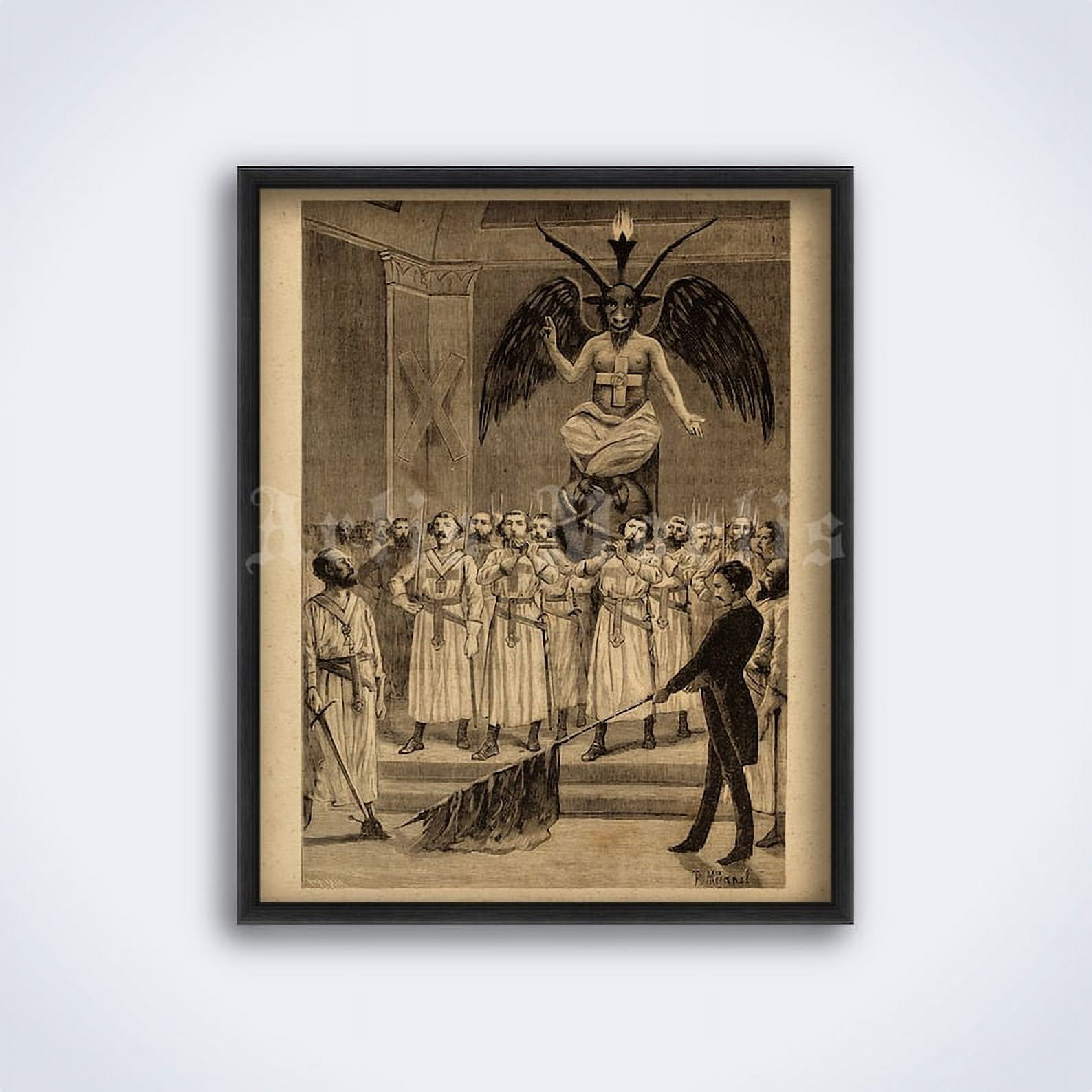 POSTER Masonry ritual - Baphomet, Satan, templar, lodge, mysteries ...