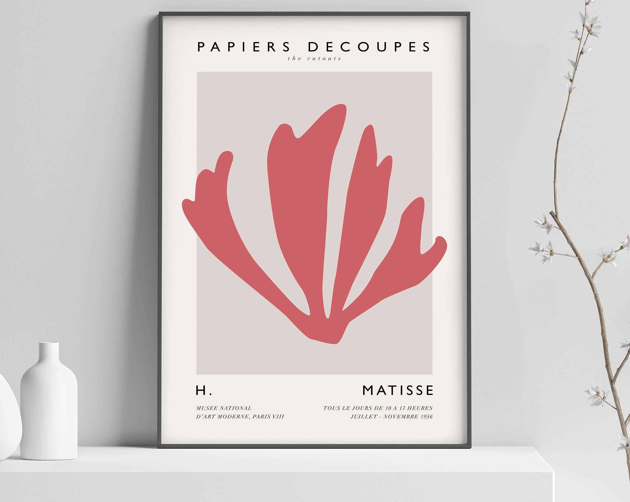 POSTER Matisse Exhibition Poster - Sea Leaf Figure Art Print - Blush ...
