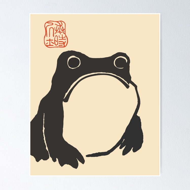 POSTER Matsumoto Hoji Grumpy Frog - Unimpressed Frog Poster NO FRAMED ...