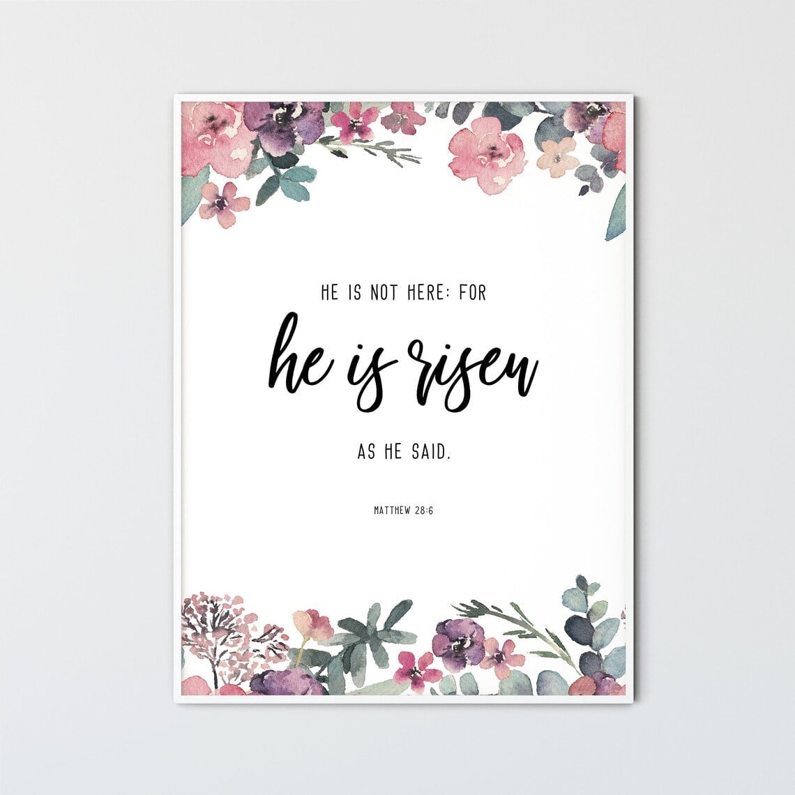 [POSTER] Matthew 28 6 Kjv Easter Bible Verse Wall Art Printable Easter ...
