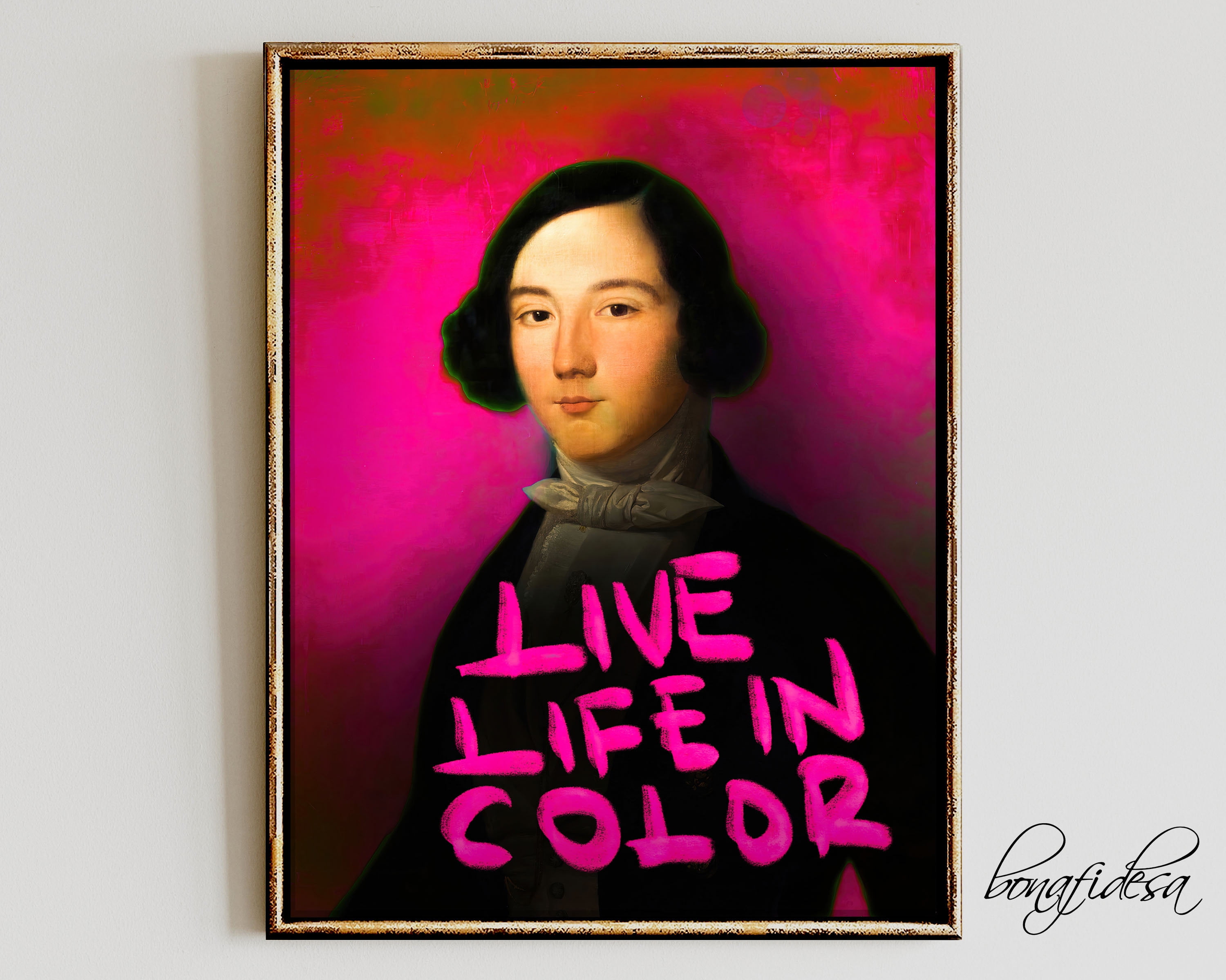 POSTER Maximalist Decor,Quirky Altered Art Portrait,Baroque Poster ...