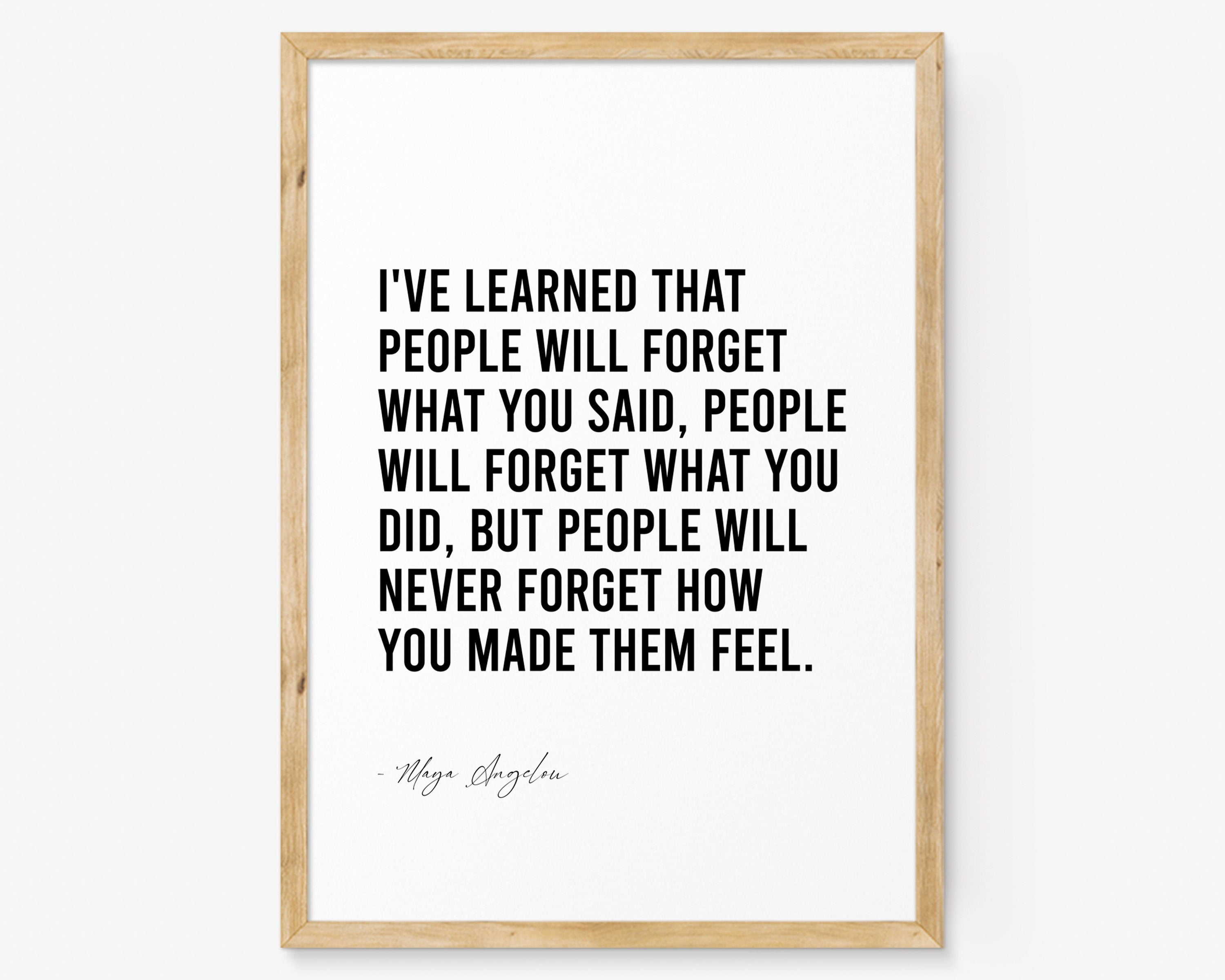 POSTER Maya Angelou Quote Print, Inspirational Wall Art, Motivational ...