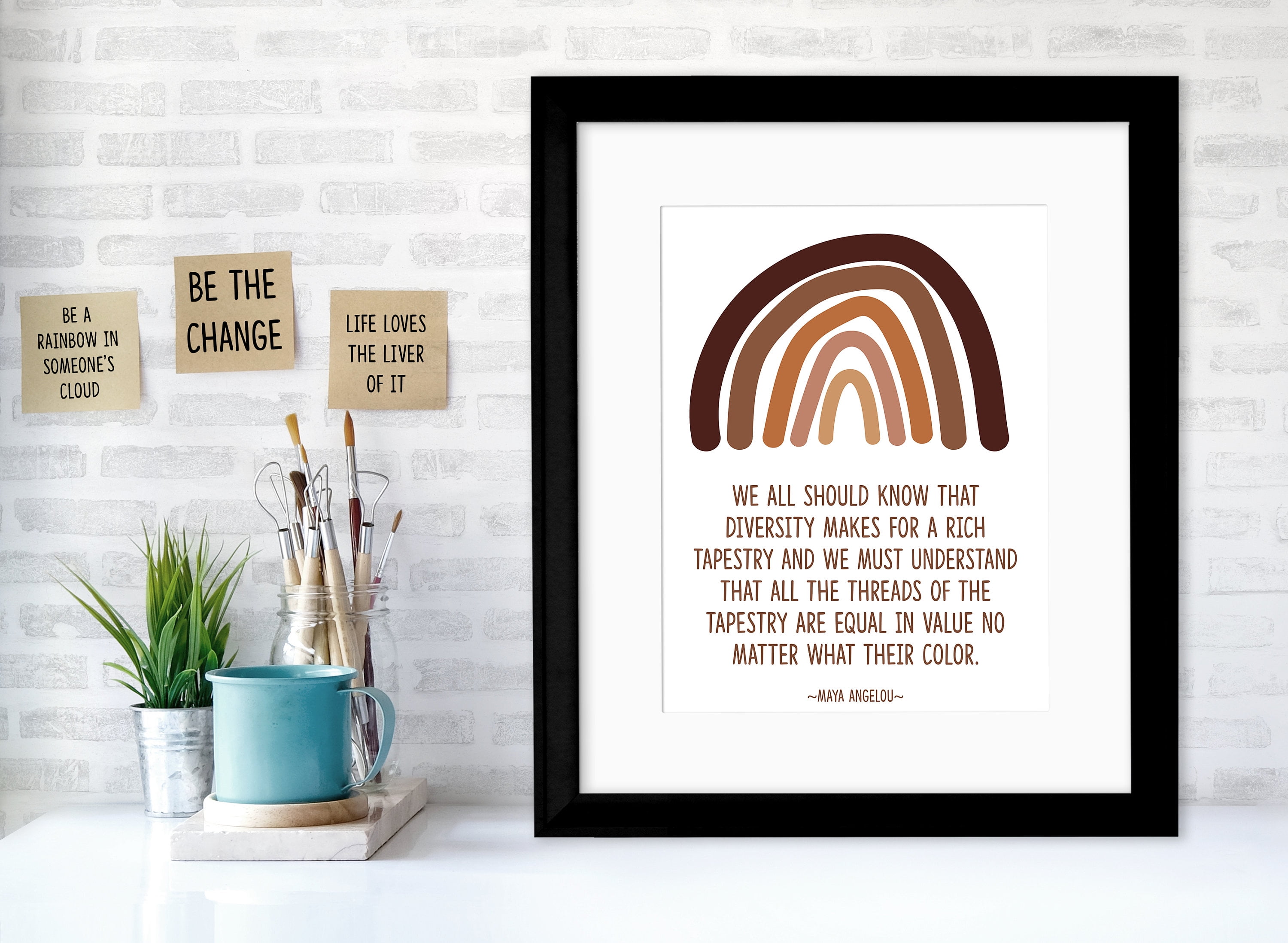 POSTER Maya Angelou Rainbow Art Print. Diversity and Inclusivity Poster ...