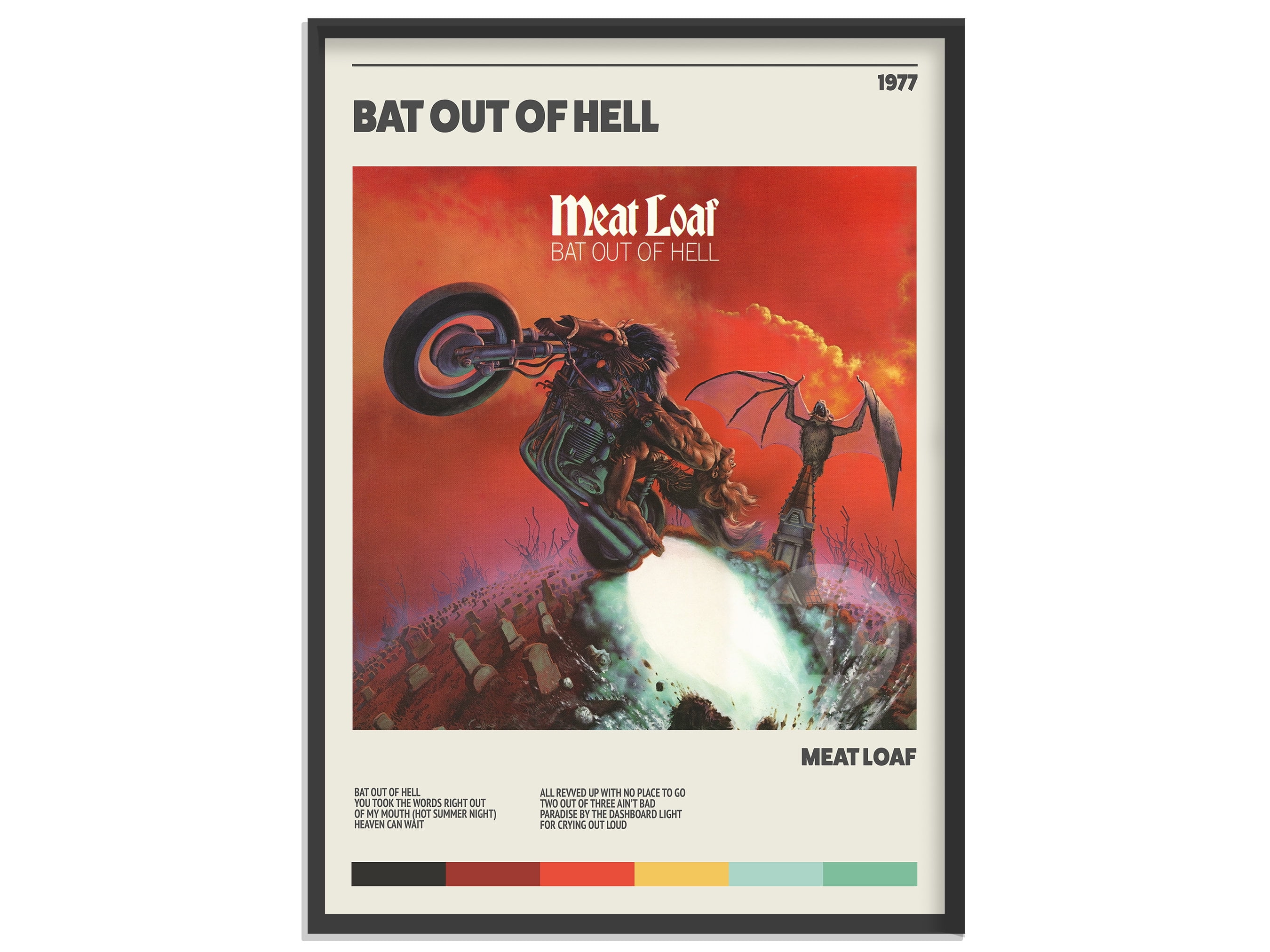 POSTER Meat Loaf - Bat Out of Hell Retro Album Print | Music Poster ...