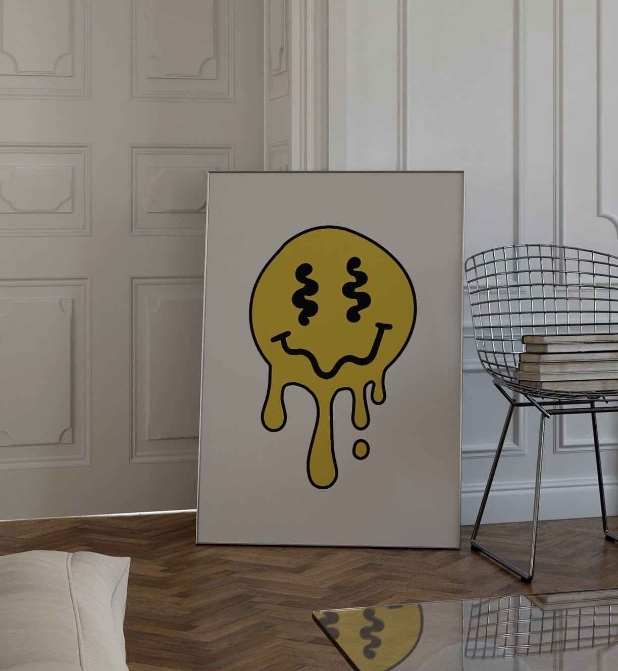 POSTER Melting Smiley Face Wall Art YK2 Poster Melting Smiley Print ...