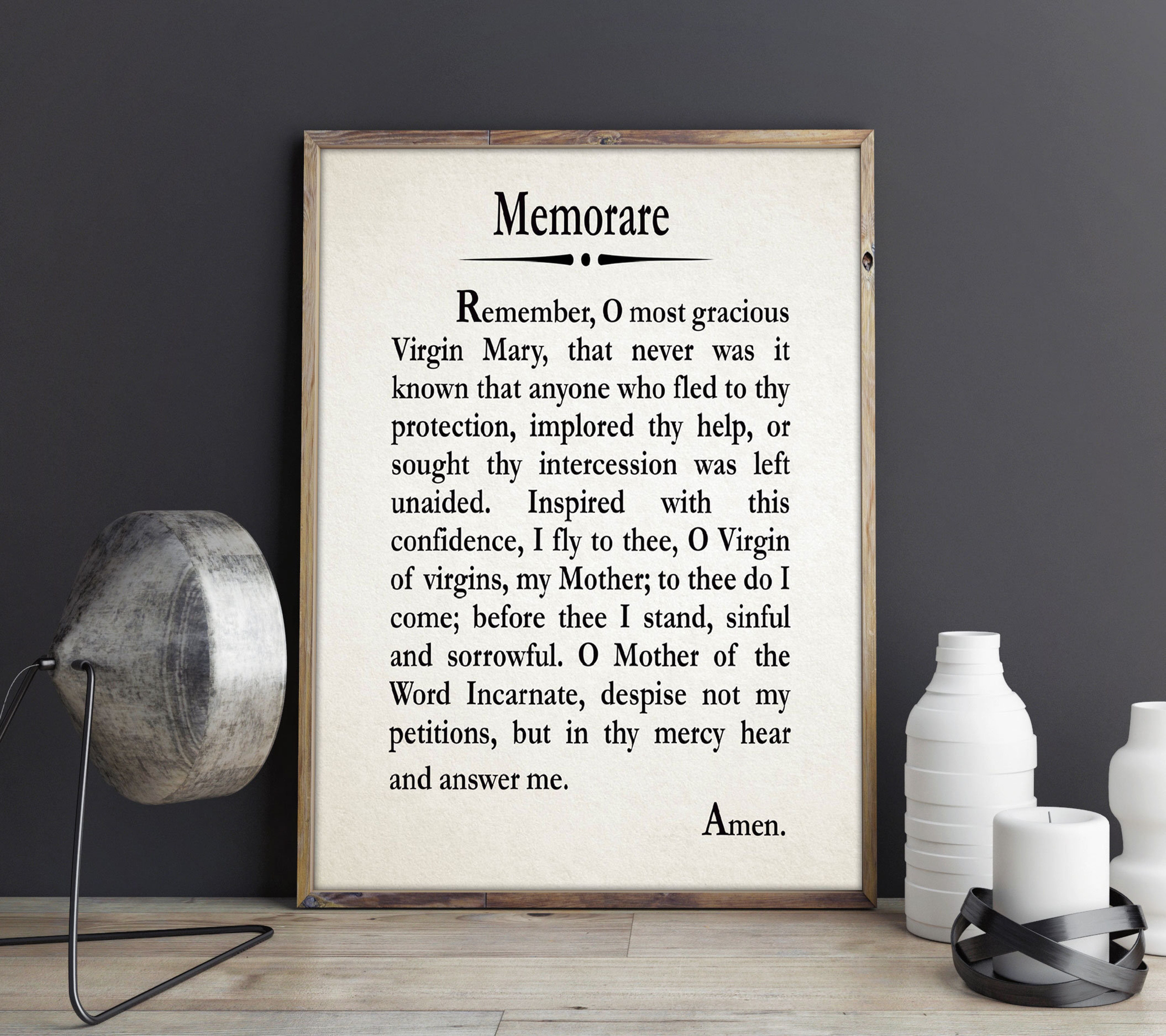 POSTER Memorare Prayer Catholic Prayer Print Prayer Gift for Family ...