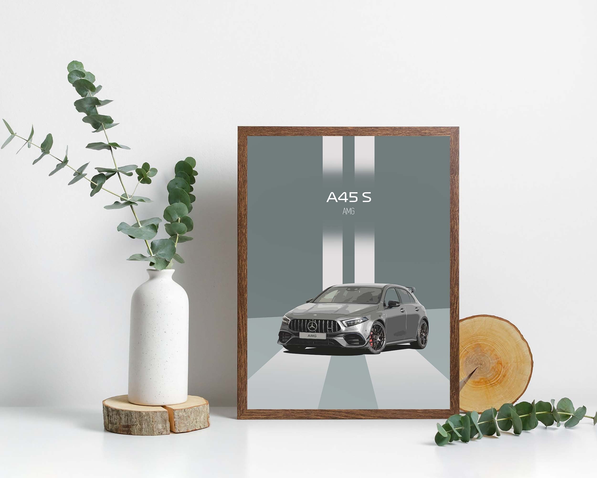 POSTER Mercedes Benz A45s AMG poster, Mercedes Wall Art, Sports Car ...