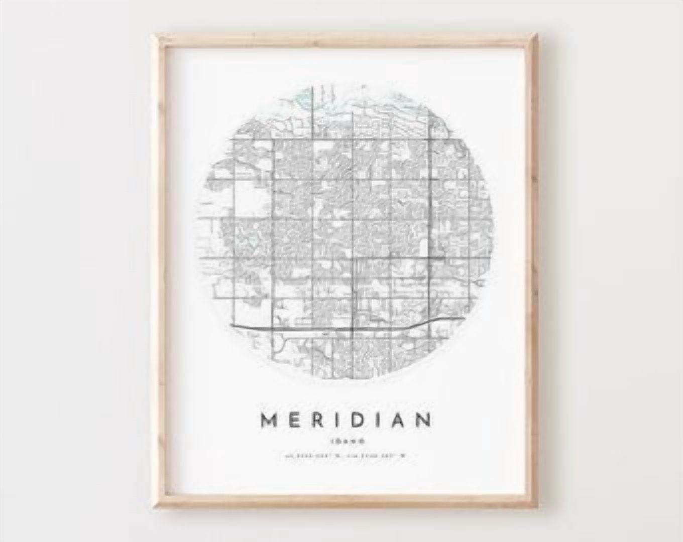 POSTER Meridian Map Print, Meridian Map Poster City Wall Art, Id Road ...