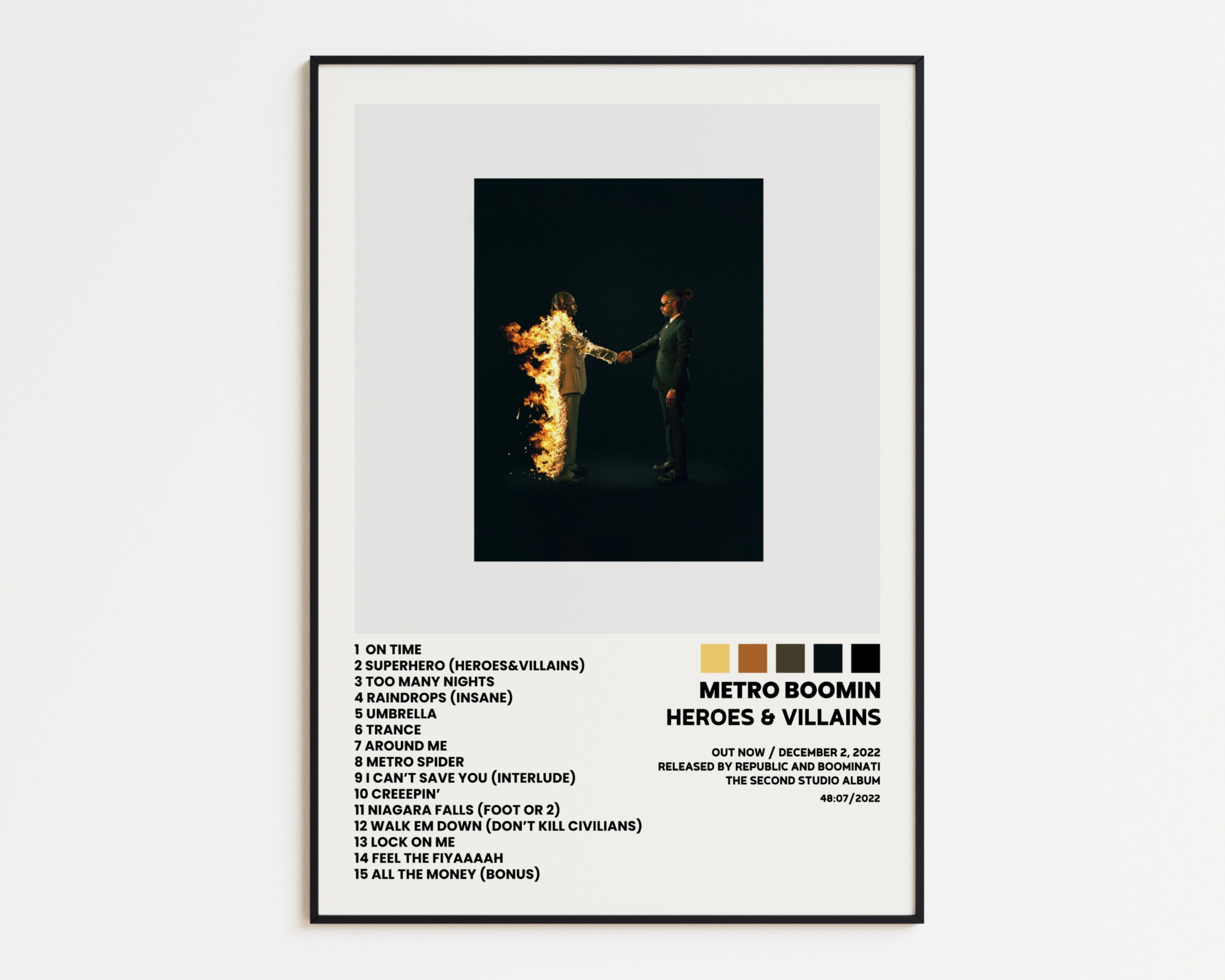 POSTER Metro Boomin Cover Poster, Heroes & Villains Album Wall Print ... POSTER Metro Boomin Cover Poster, Heroes & Villains Album Wall Print ...