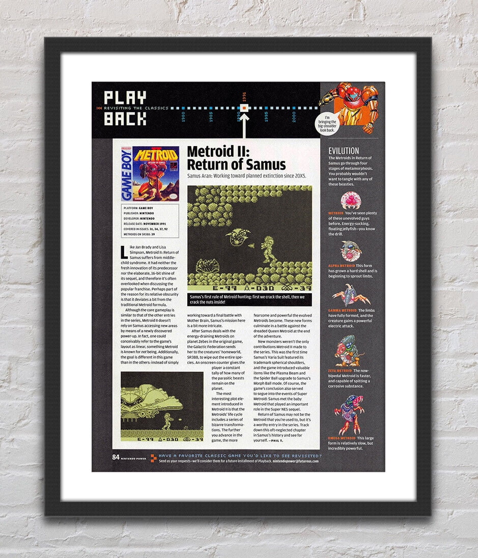 POSTER Metroid II Return Of Samus Nintendo Game Boy Glossy Review ...