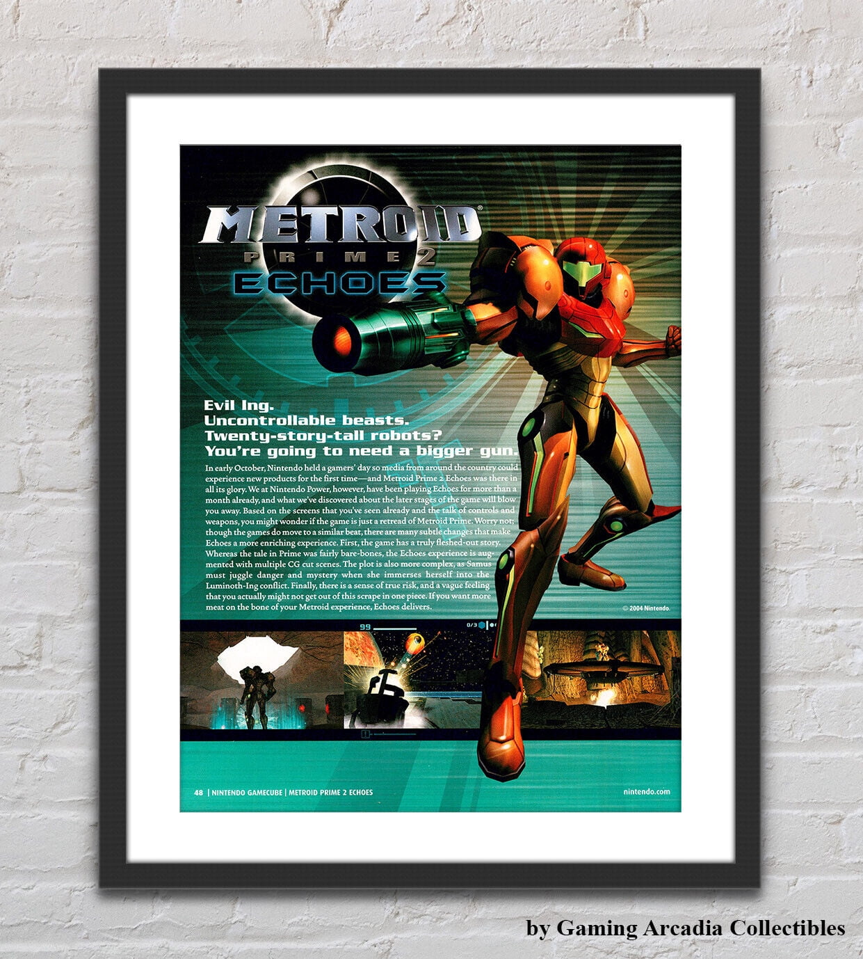 POSTER Metroid Prime 2 Echoes Nintendo GameCube Poster-8x12-UNFRAMED ...