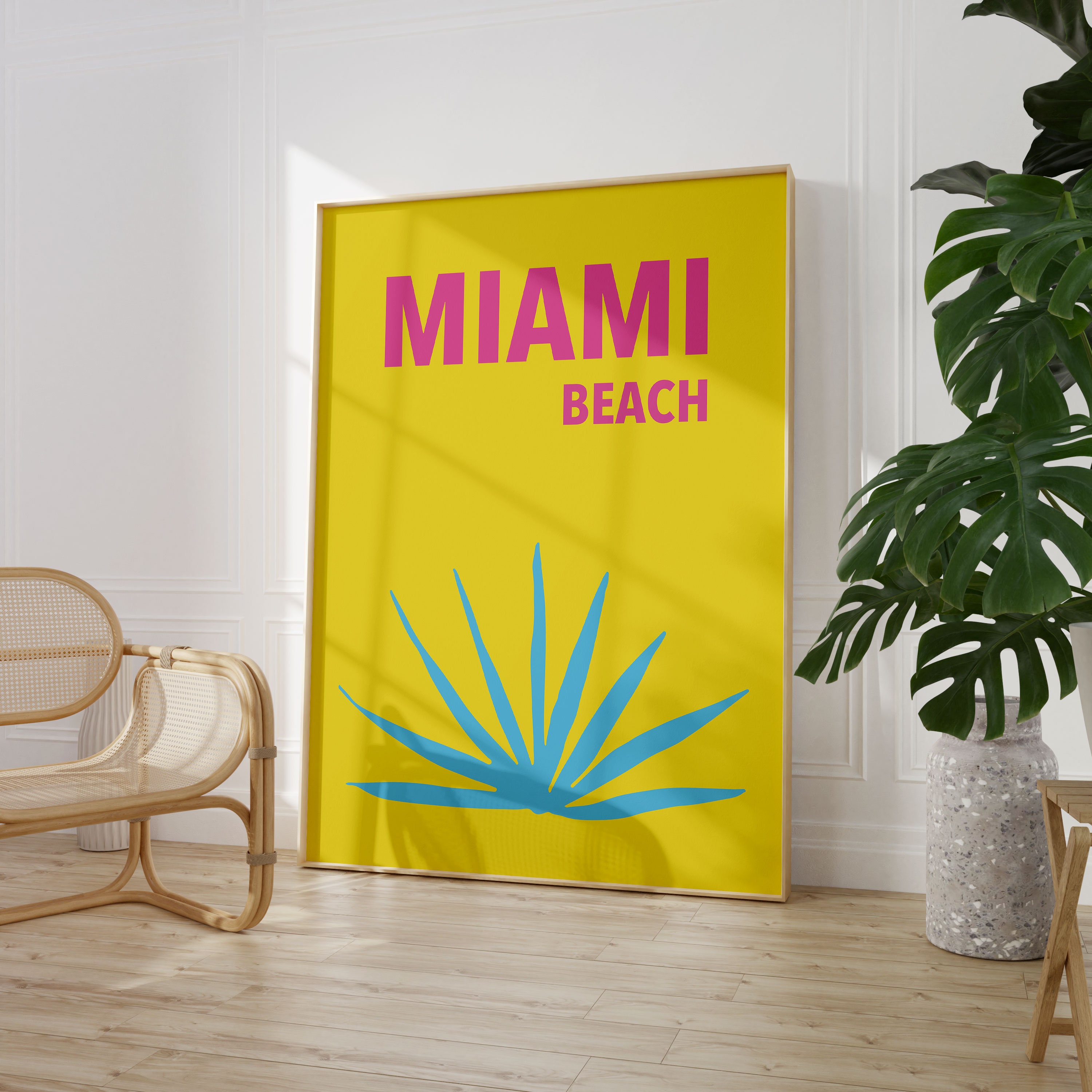 POSTER Miami Beach Travel Poster, Florida Print, Eclectic Home Decor ...