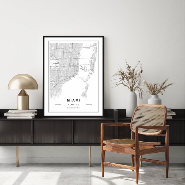POSTER Miami Map Print, Miami Map Poster, Miami Map Wall Art, Maps ...