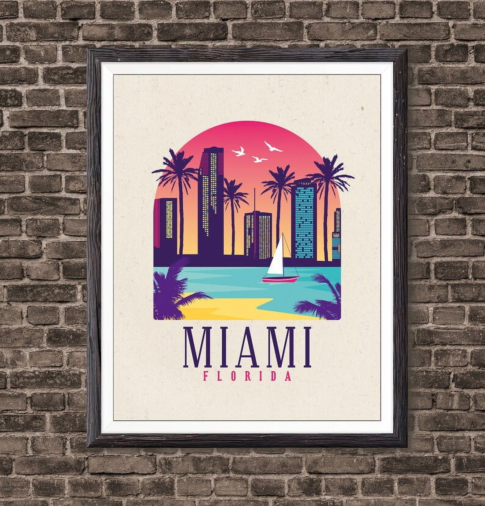 POSTER Miami Print, Cityscape Posters Prints, Home Wall Decor, Art ...