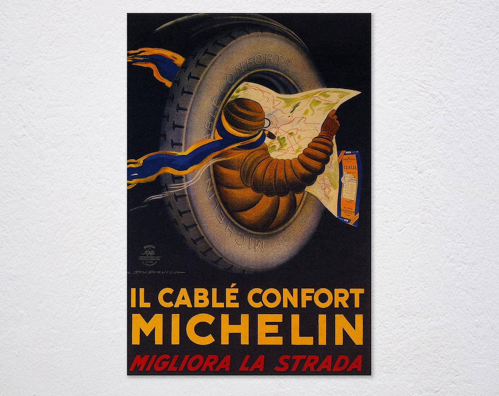 POSTER Michelin Tires Confort For Your Car Automobile Vintage Retro ...